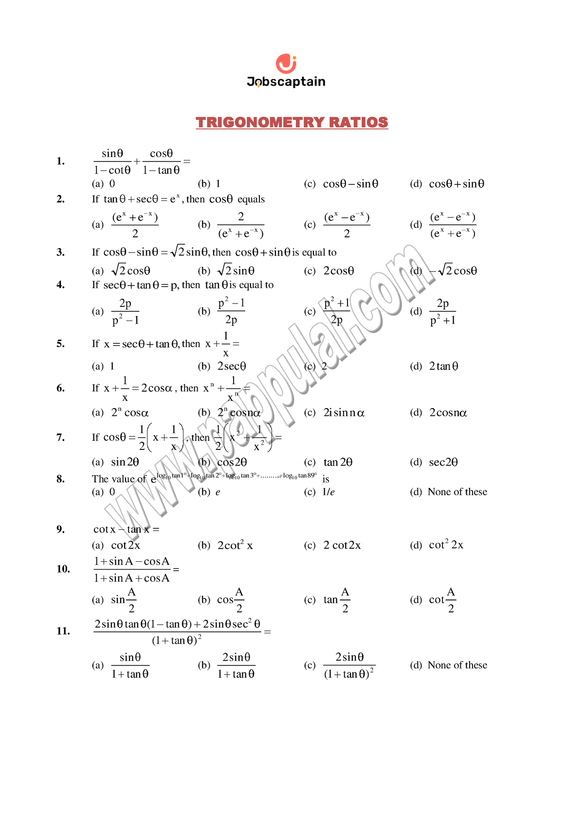 5 Trigonometry Practice Questions With Answers Trigonometry Ratios 1