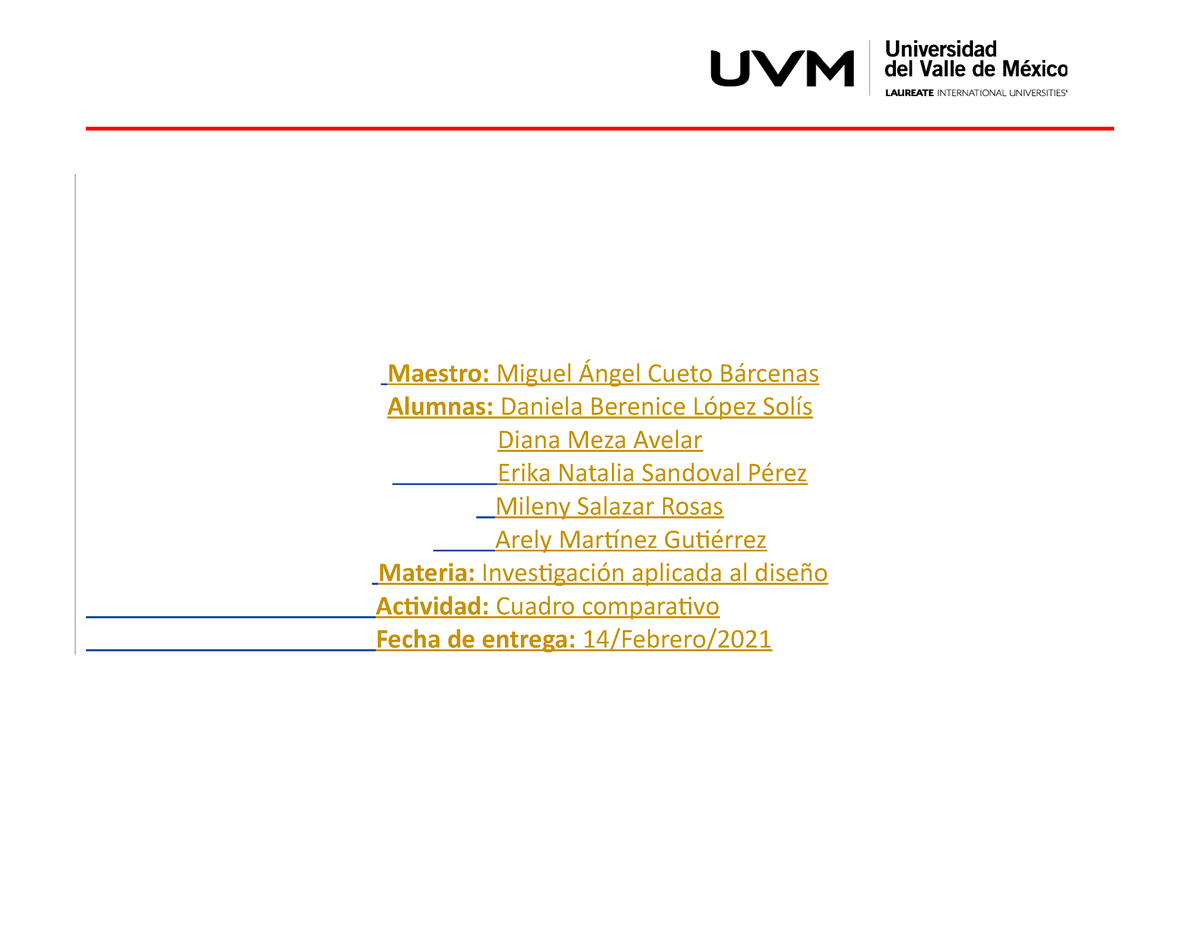 Actividad 1 Cuadro Comparativo Investigacion Aplicada Al Diseño