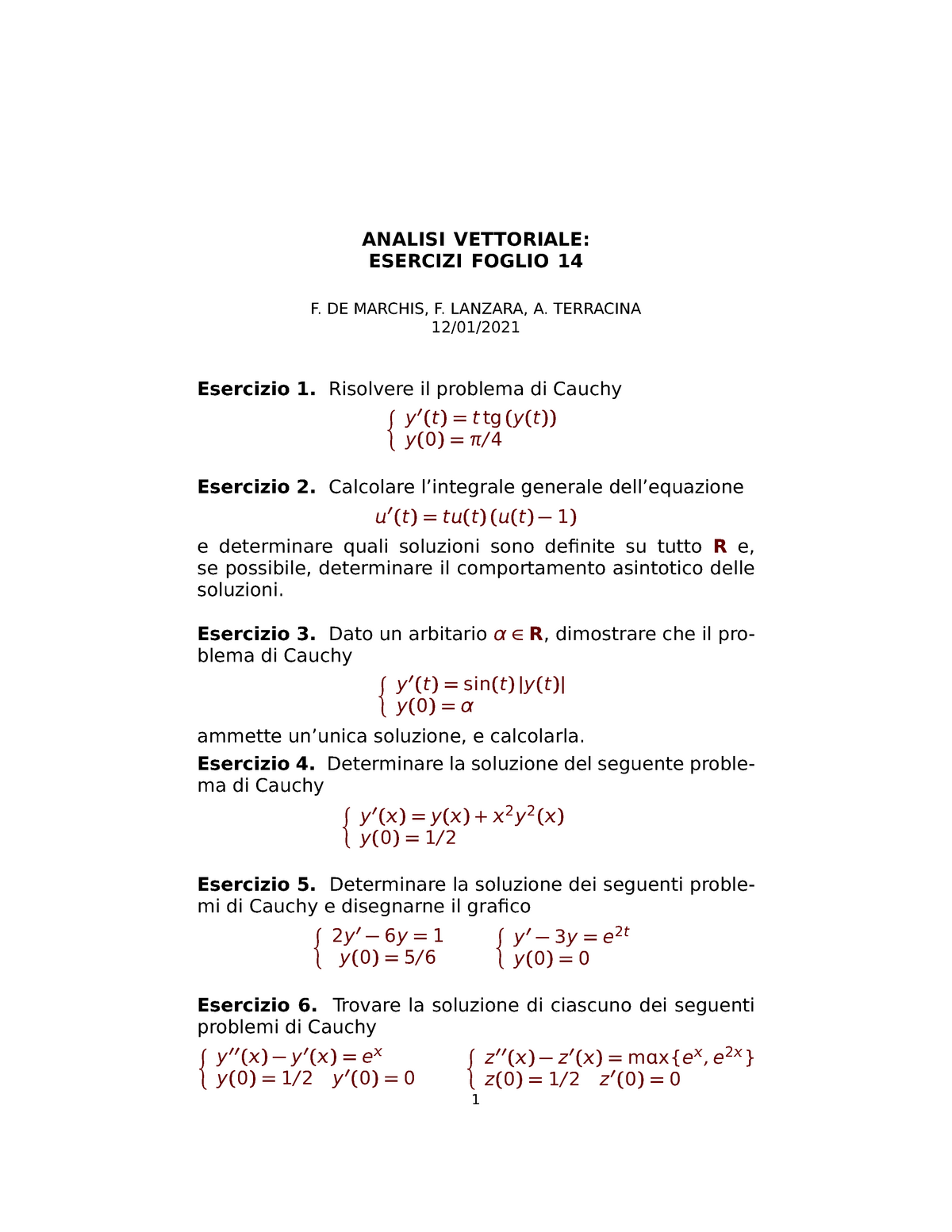 Equazioni Differenziali Testo Analisi Matematica 2 Per Studocu