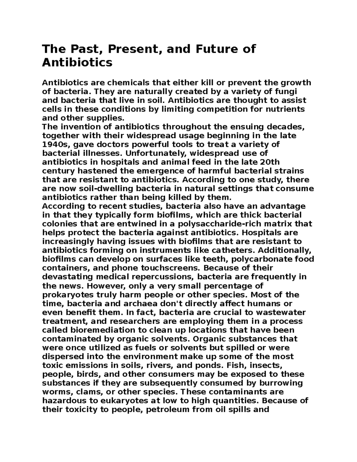 The Past Present And Future Of Antibiotics The Past Present And