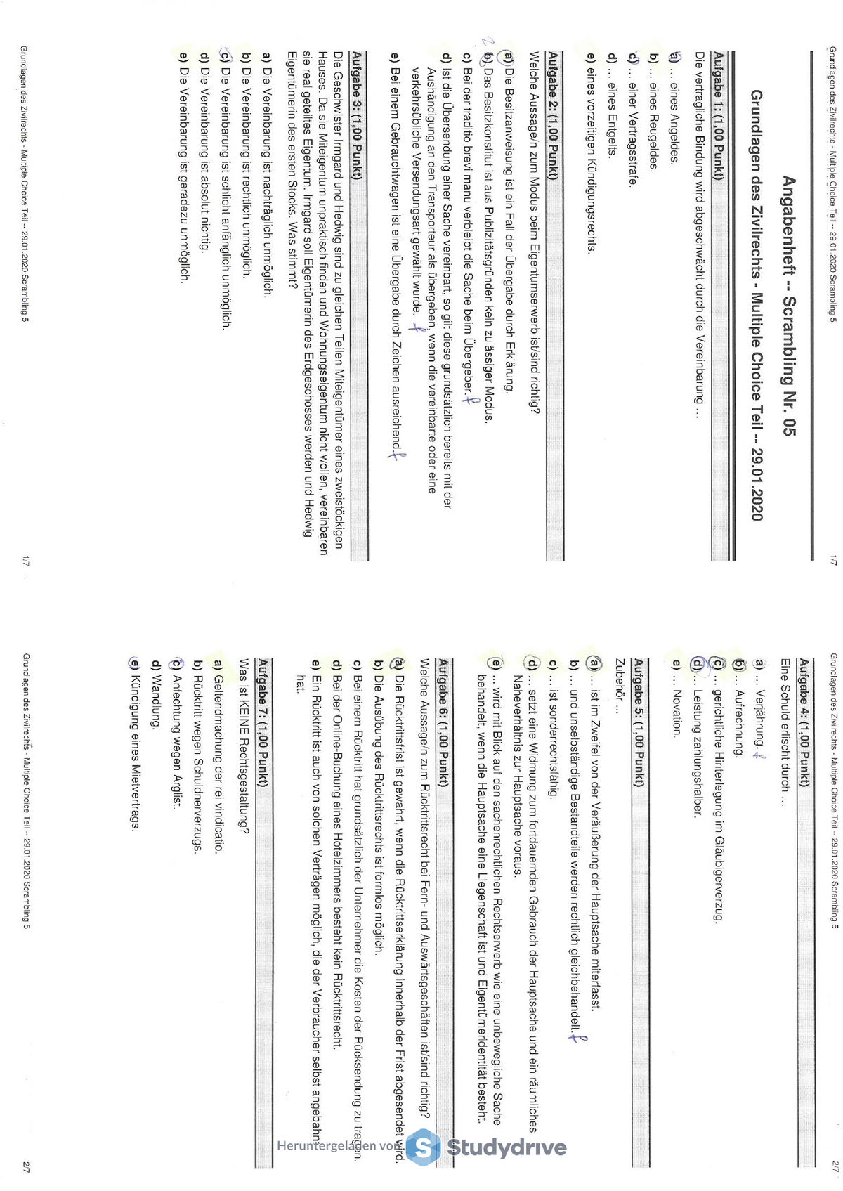 Klausur Jänner 2020 Grundlagen Des Zivilrechts Powered By Tcpdf