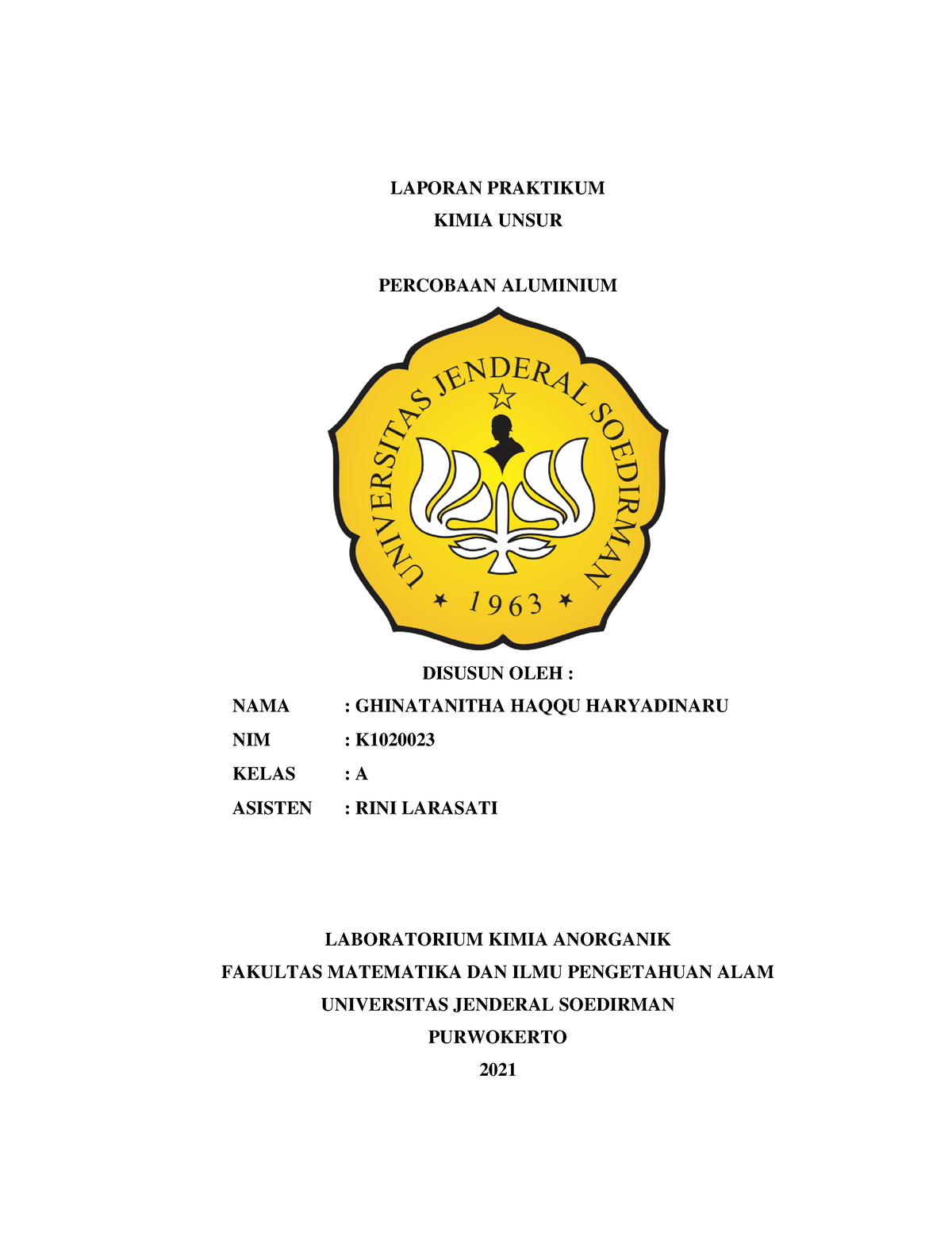 Laporan Praktikum 4 Kimsur Laporan Praktikum Kimia Unsur Percobaan