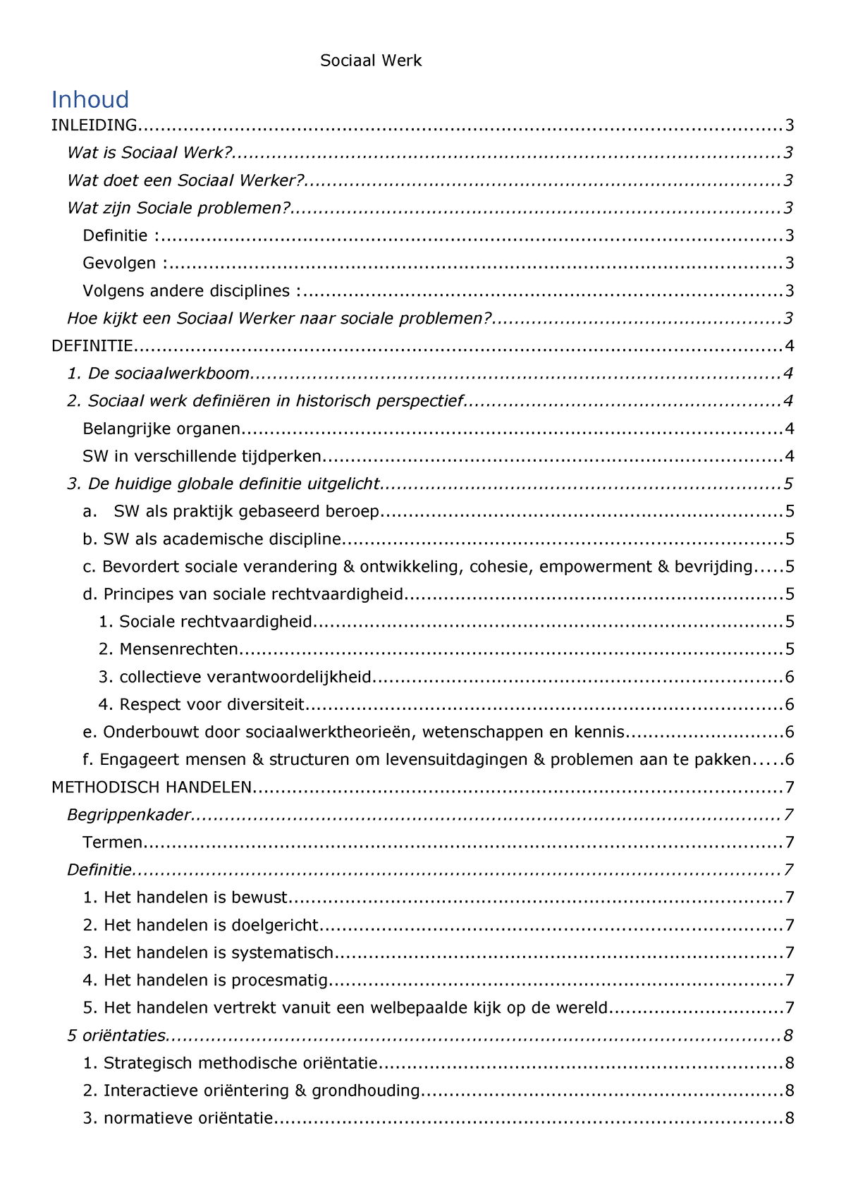 Samenvatting Sociaal Werk Deel 1 Sociaal Werk I Kdg Studocu