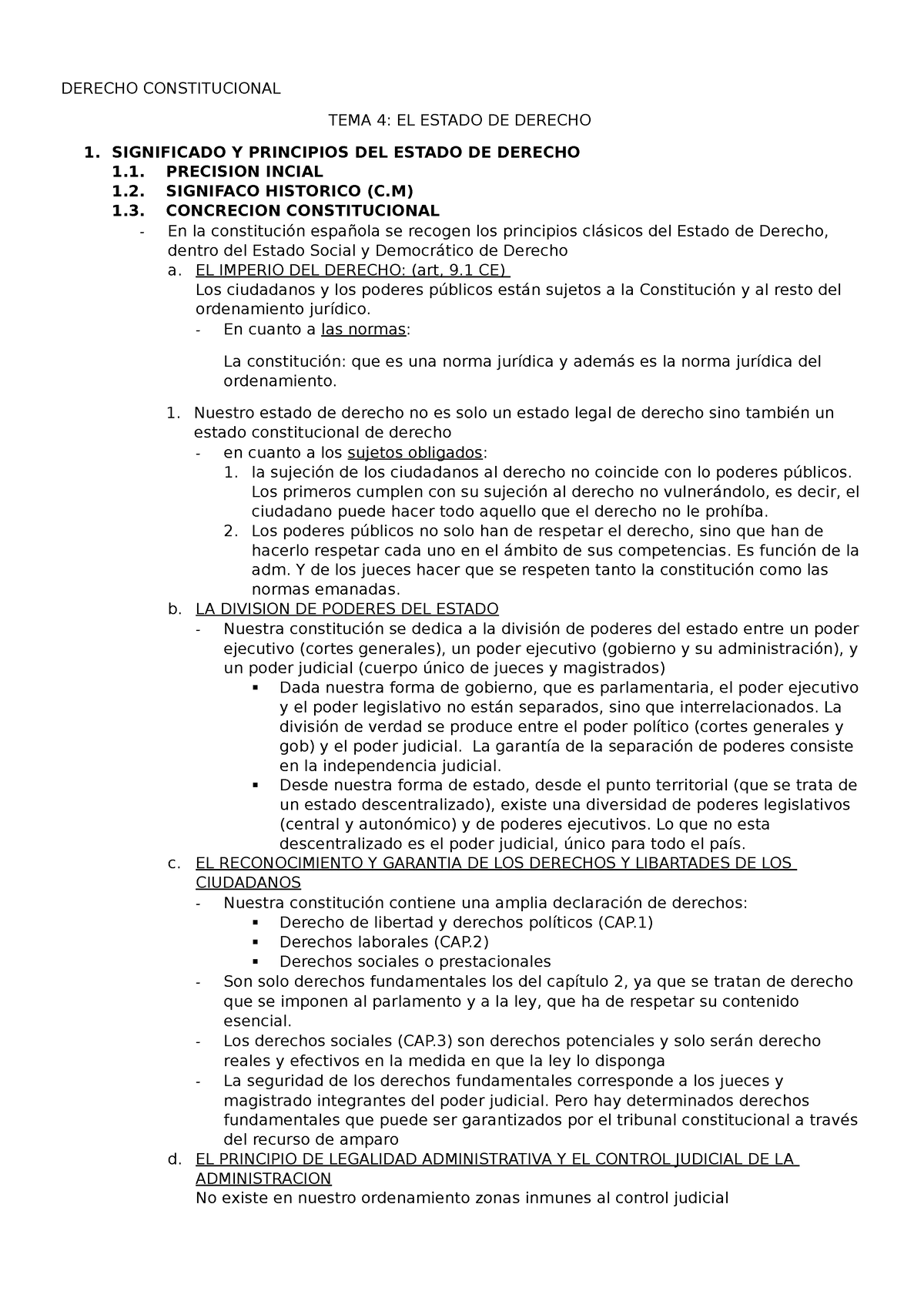 Tema 4 Apuntes Clase Derecho Constitucional Tema 4 El Estado De