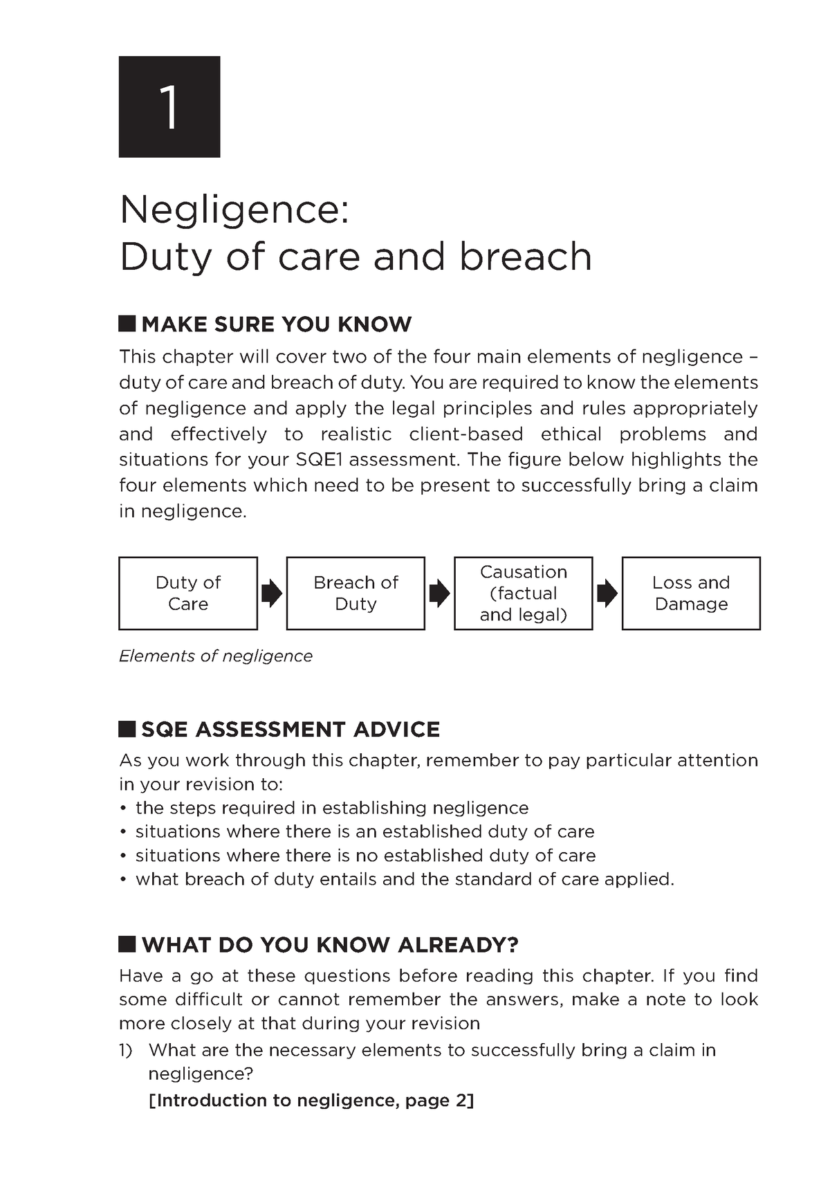 Tort Sample Chapter Materials On Tort Law Case Notes 1 Negligence