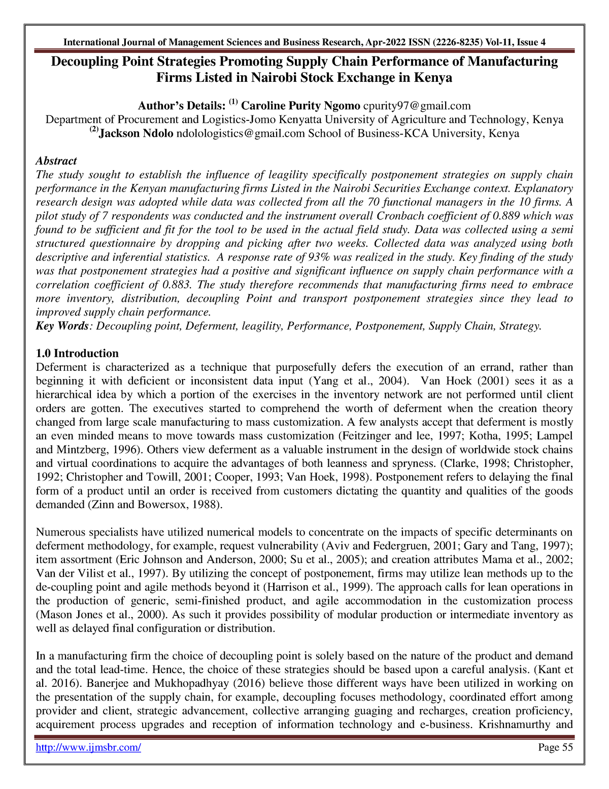 Decoupling Point Strategies Promoting Su Explanatory Research Design