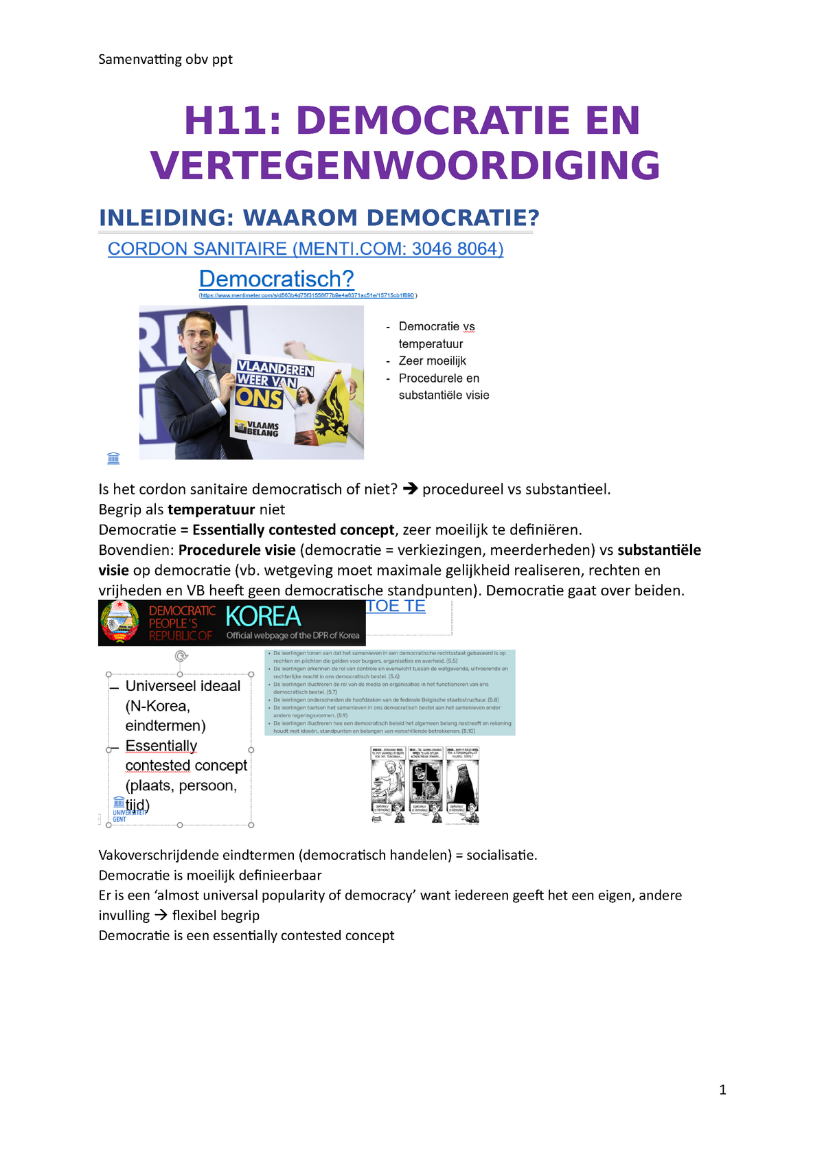 H11 Democratie Adhv Ppt Politicologie Ugent Studocu