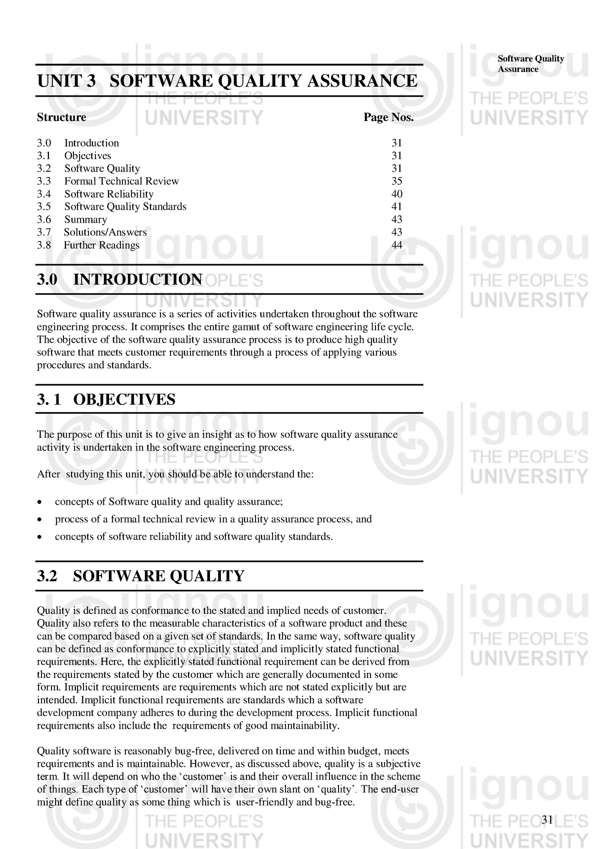 Unit 8 Software Quality Assurance And Quality Standards Software