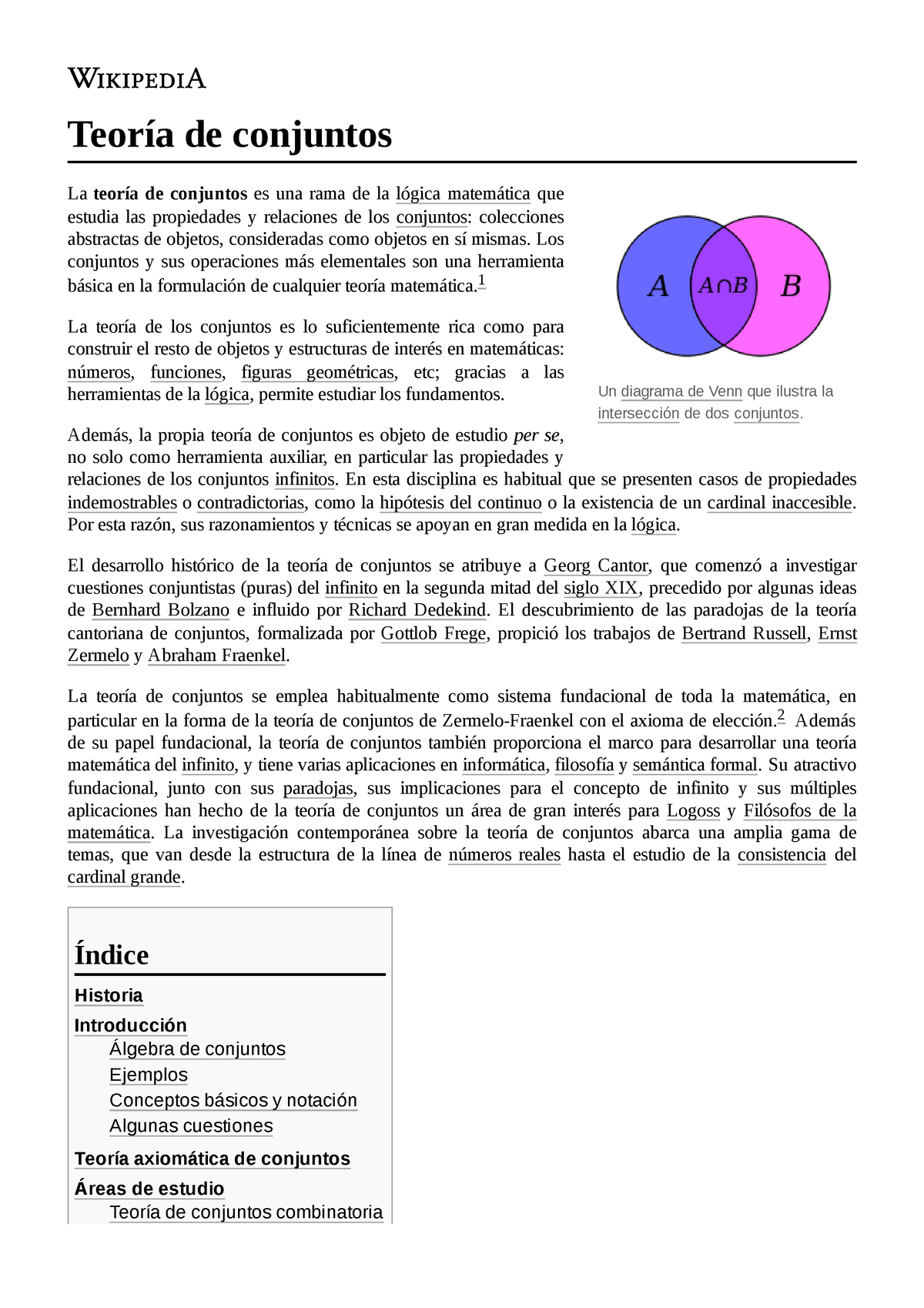 Teoría De Conjuntos Lectura Un Diagrama De Venn Que Ilustra La