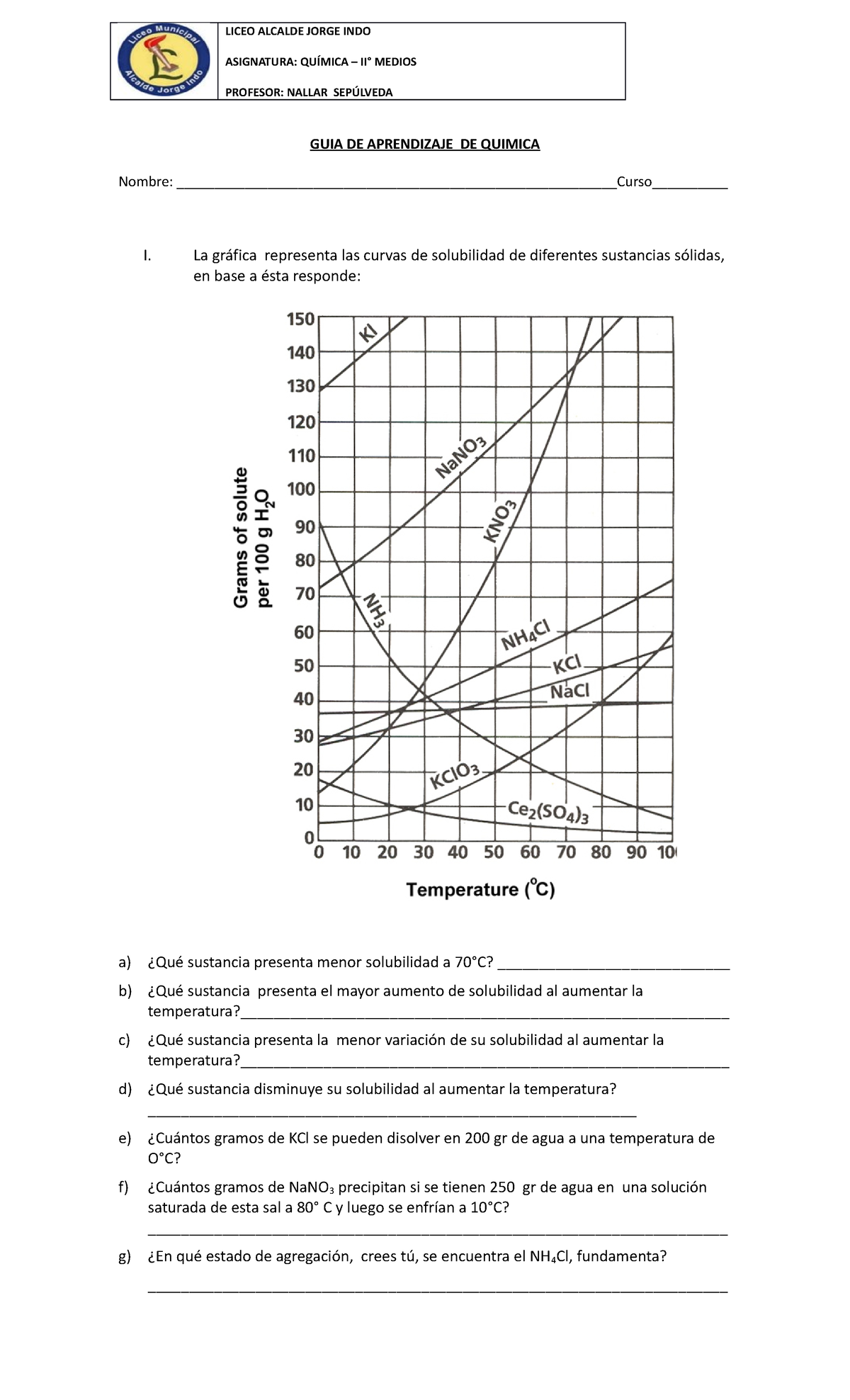 Guia De Aprendizaje De Solubilidad Guia De Aprendizaje De Quimica