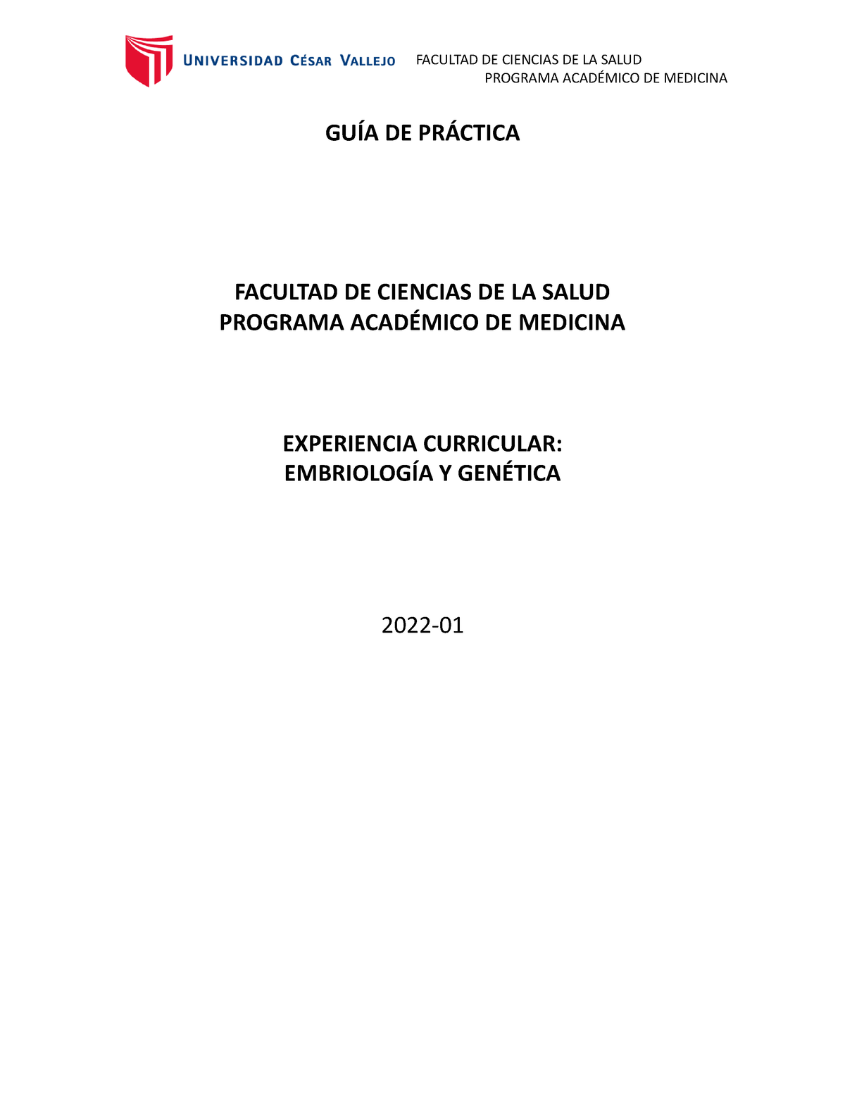 GuÍa Práctica 2022 Embriología Y Genética 1 2 Recuperado