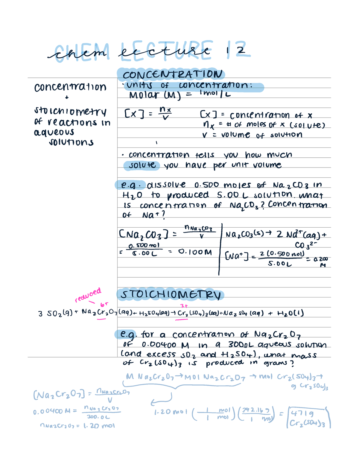 Lecture 12 Professor Podowitz Thomas Chem Lecture 12 Concentration