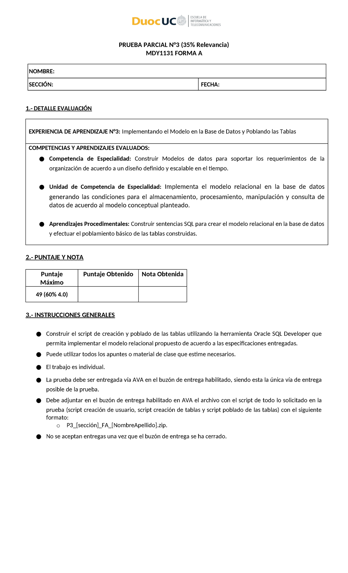 Prueba Parcial N°3 Mdy1131 Prueba Parcial N°3 35 Relevancia