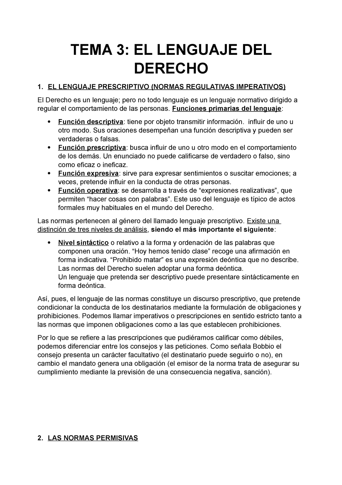 Lección 3 Pacheco Uclm Toledo Tema 3 El Lenguaje Del Derecho 1 El