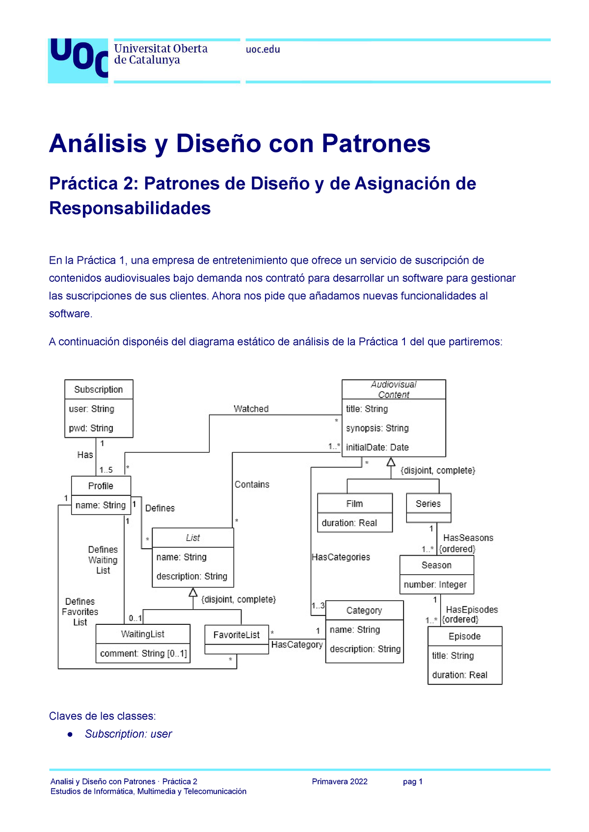 Adp Práctica 2 Solución Análisis Y Diseño Con Patrones Práctica 2