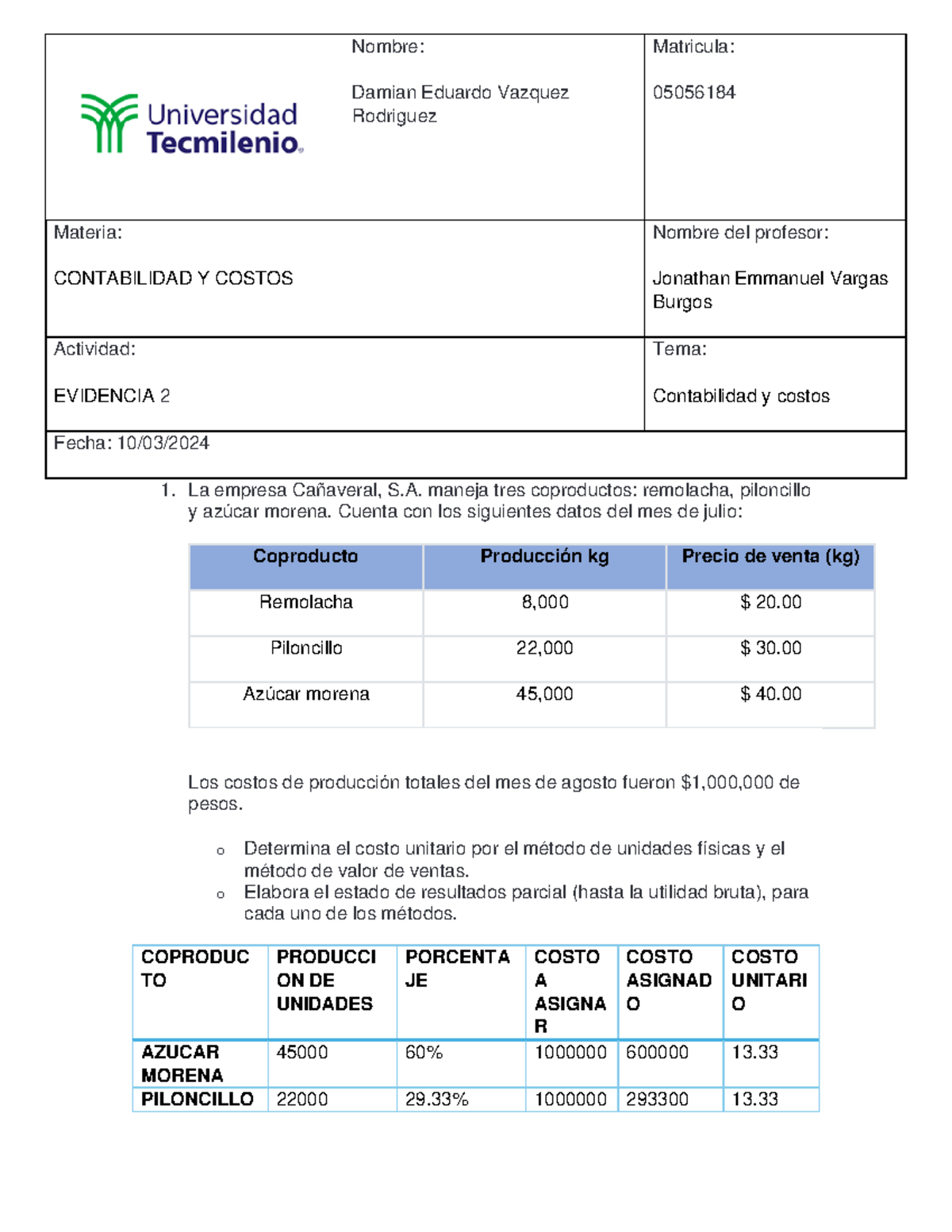 Evidencia 2 Contabilidad Y Costos 1 La Empresa Cañaveral S Maneja