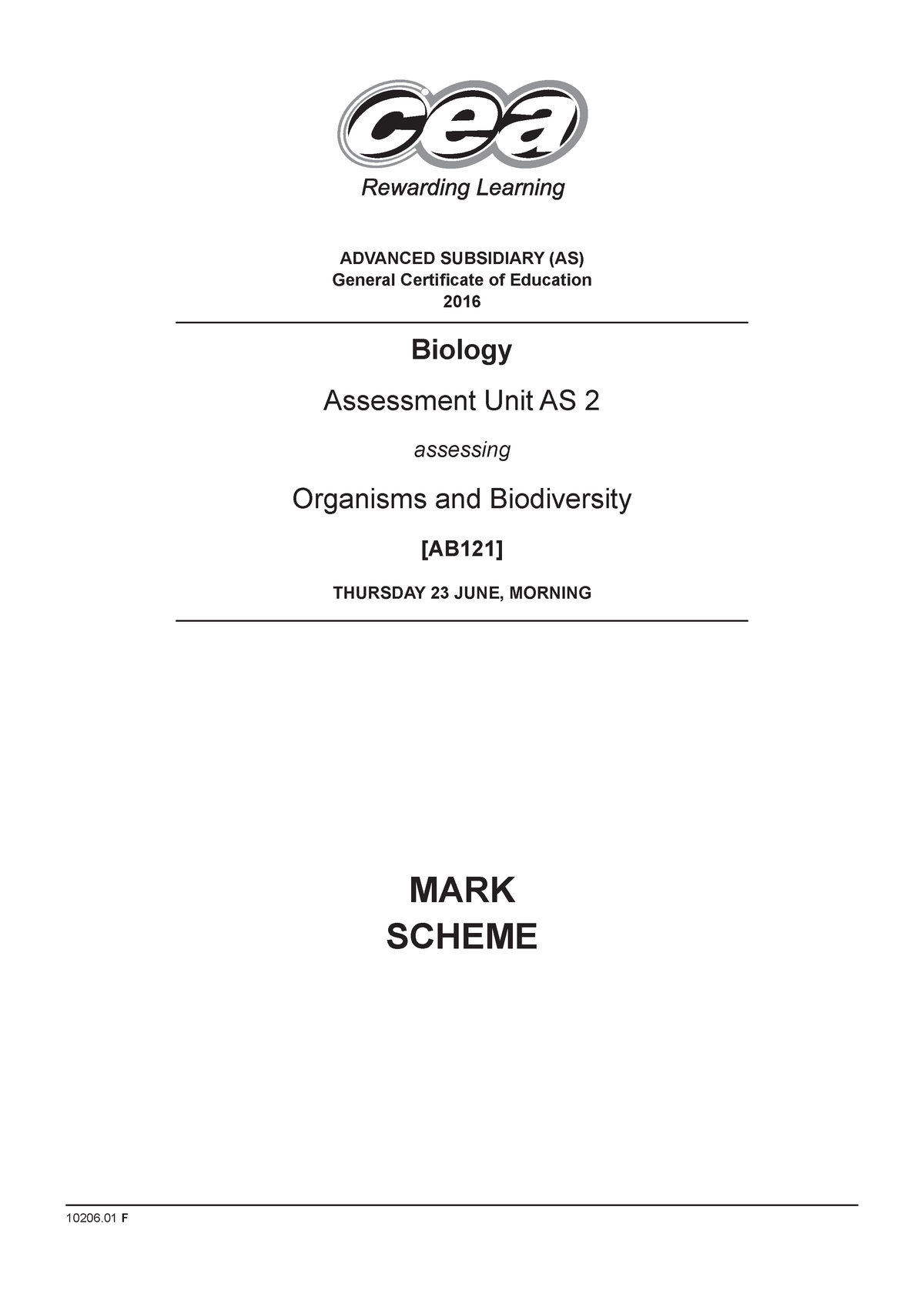 A2as Biol Past Papers Mark Schemes Standard May June Series 2016 18787