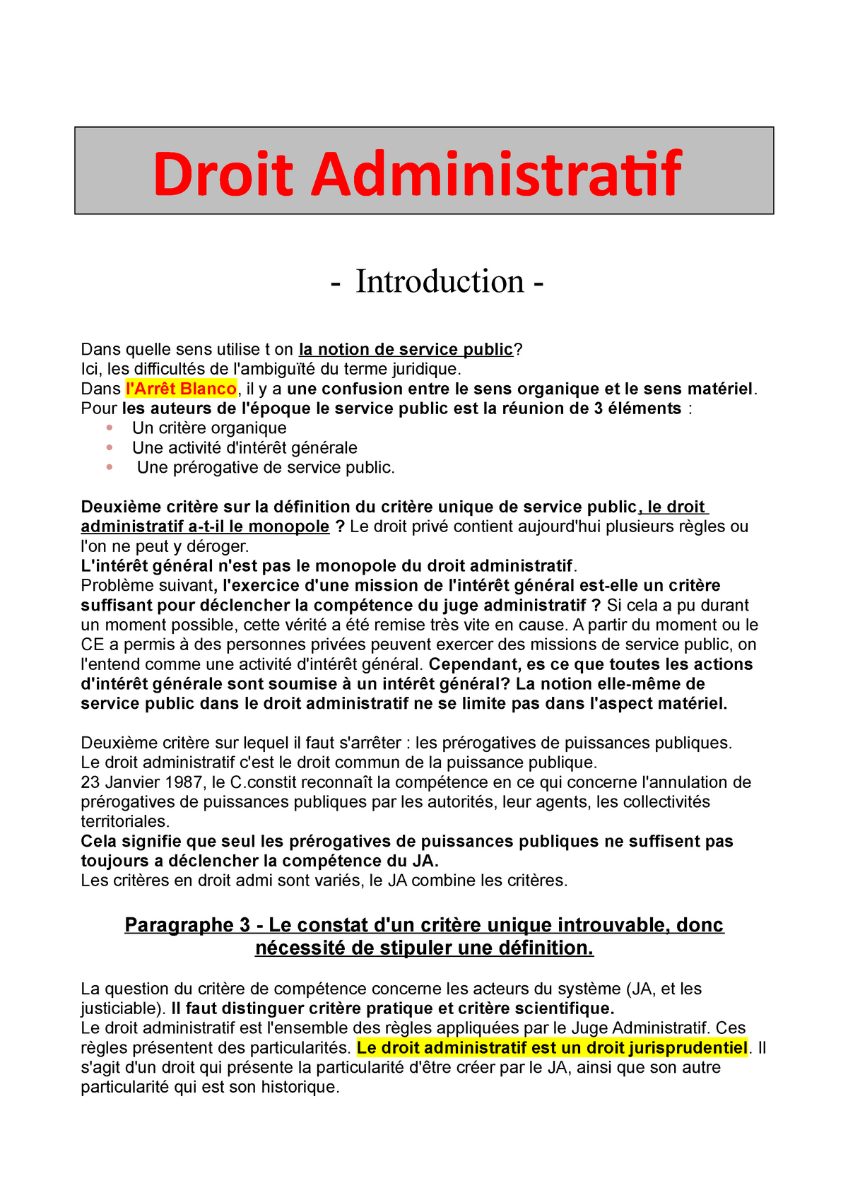 Droit Administratif L2 Droit Administratif Introduction Dans