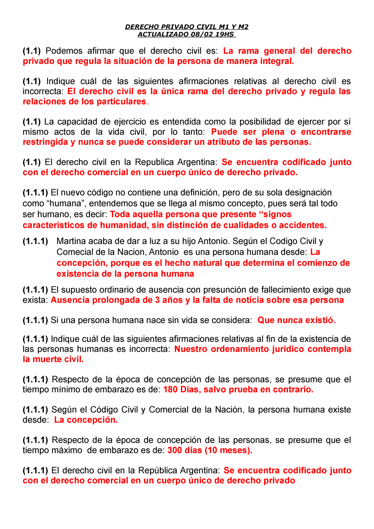 Modelo De Examen Derecho Civil Ii Obligaciones Unlam