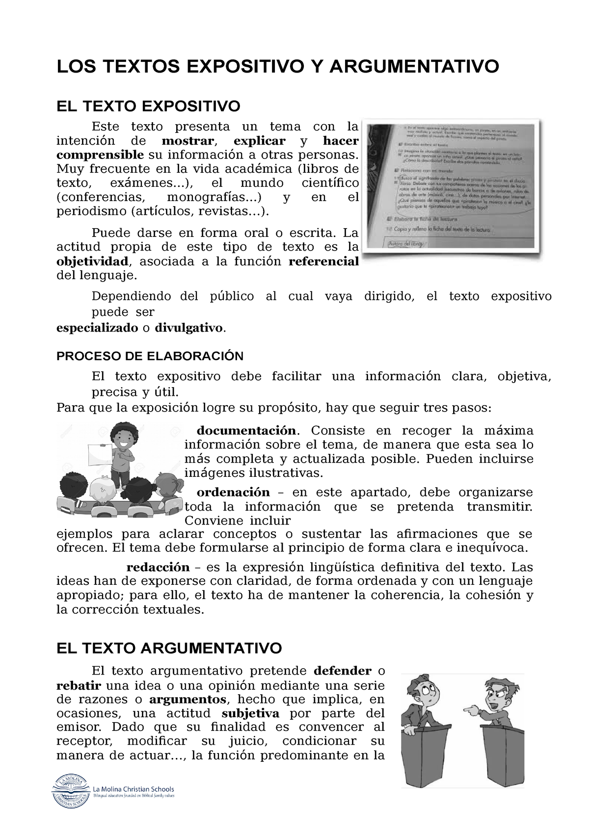 5 Los Textos Expositivos Y Argumentativos Los Textos Expositivo Y