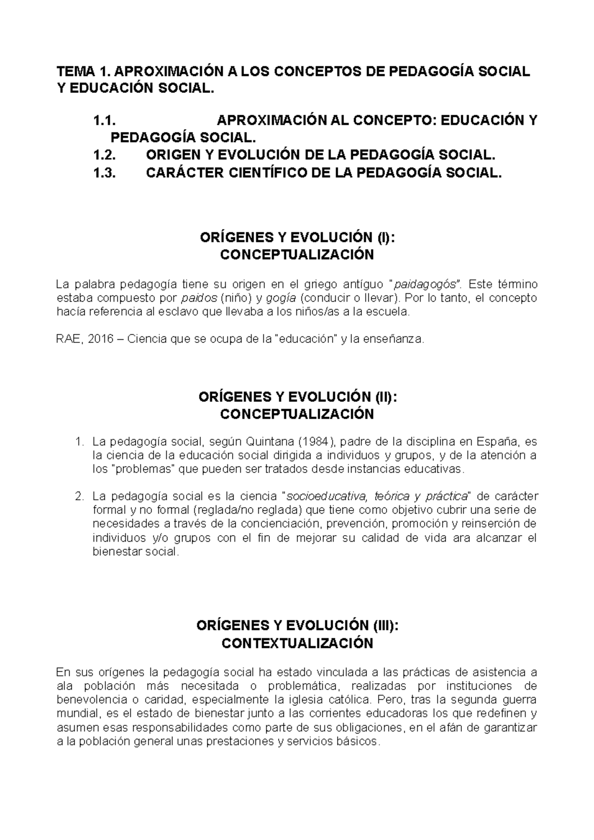 Tema 1 Apuntes 1 Tema 1 AproximaciÓn A Los Conceptos De PedagogÍa