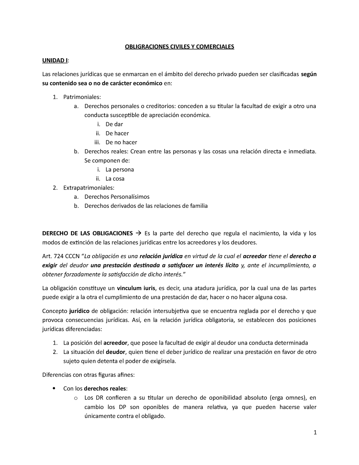 Resumen Primer Parcial Obligaciones Obligraciones Civiles Y