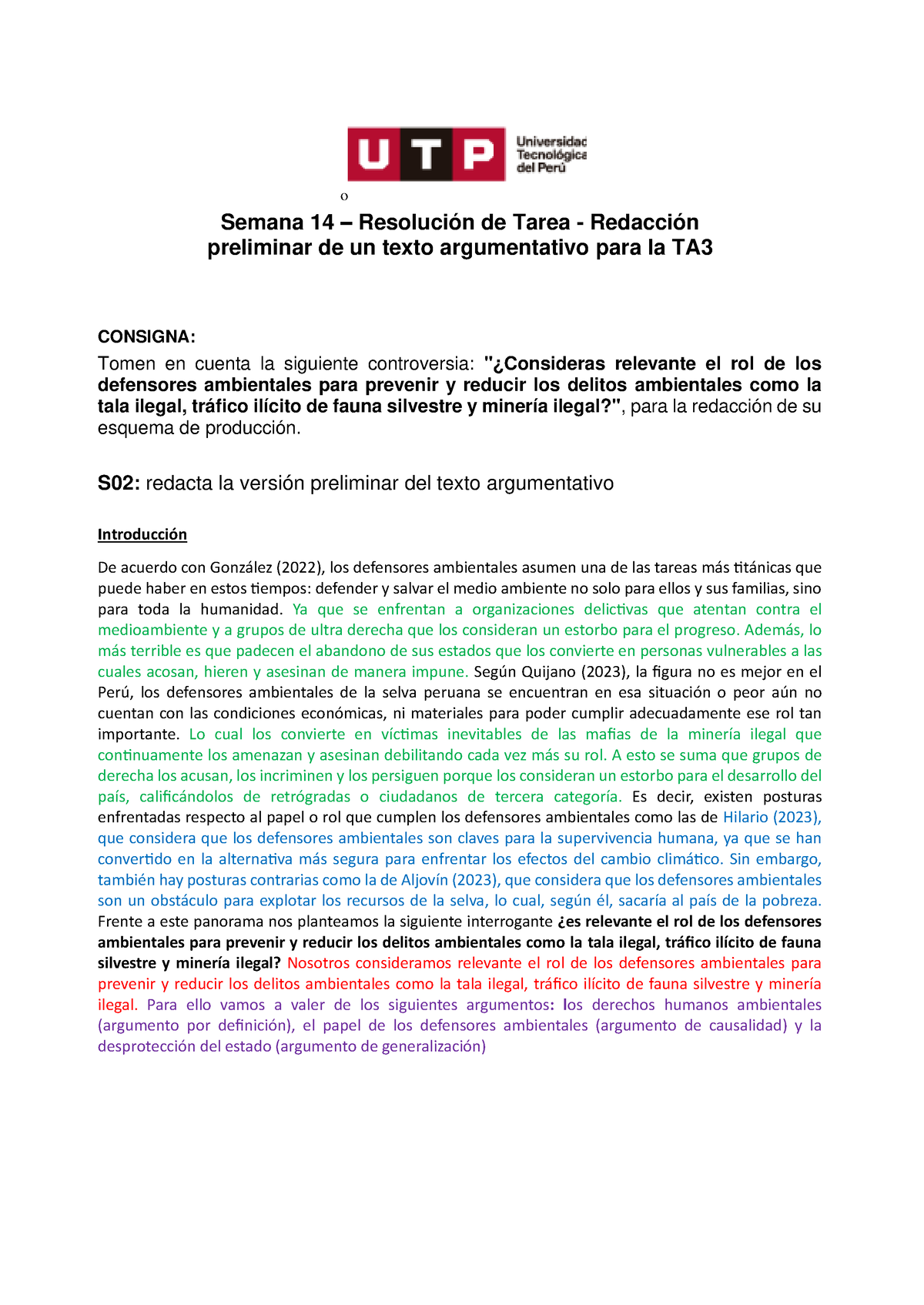 Semana 14 Tema 01 Tarea Redacción Preliminar De Un Texto