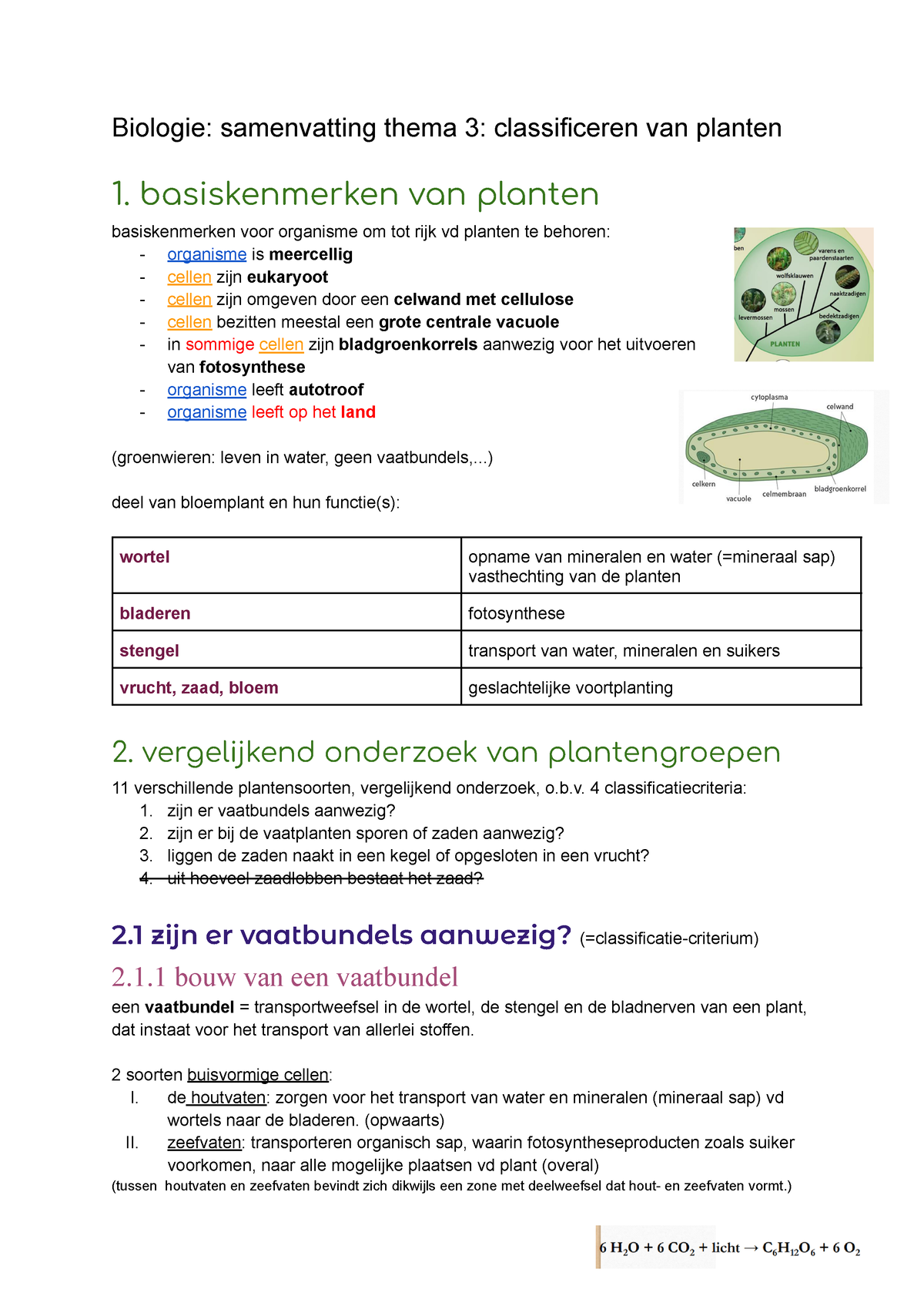 Bio Sv Thema 3 Samenvatting Biologie Vierde Middelbaar Celdeling