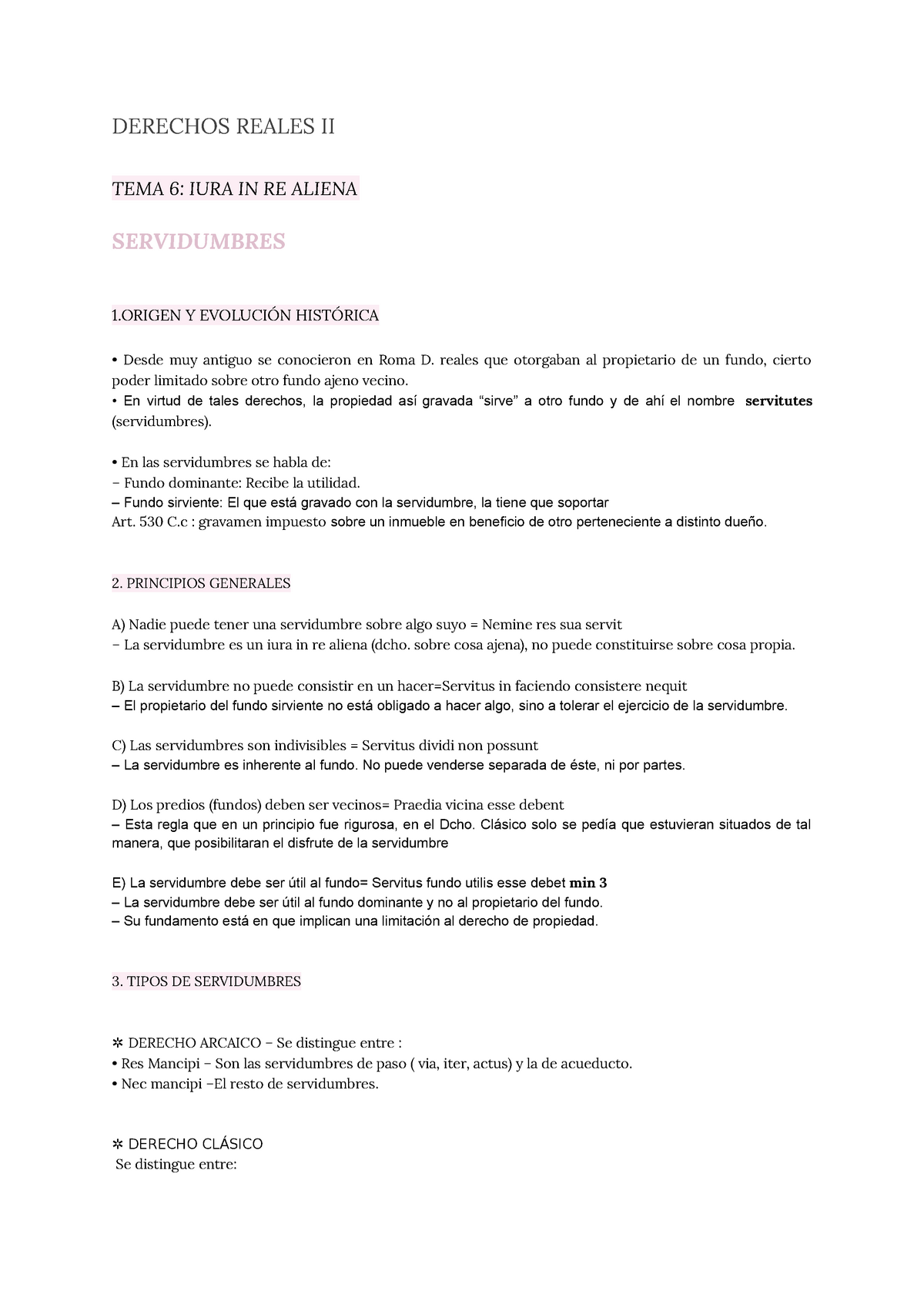 Tema 6 Derechos Reales Ii Derechos Reales Ii Tema 6 Iura In Re