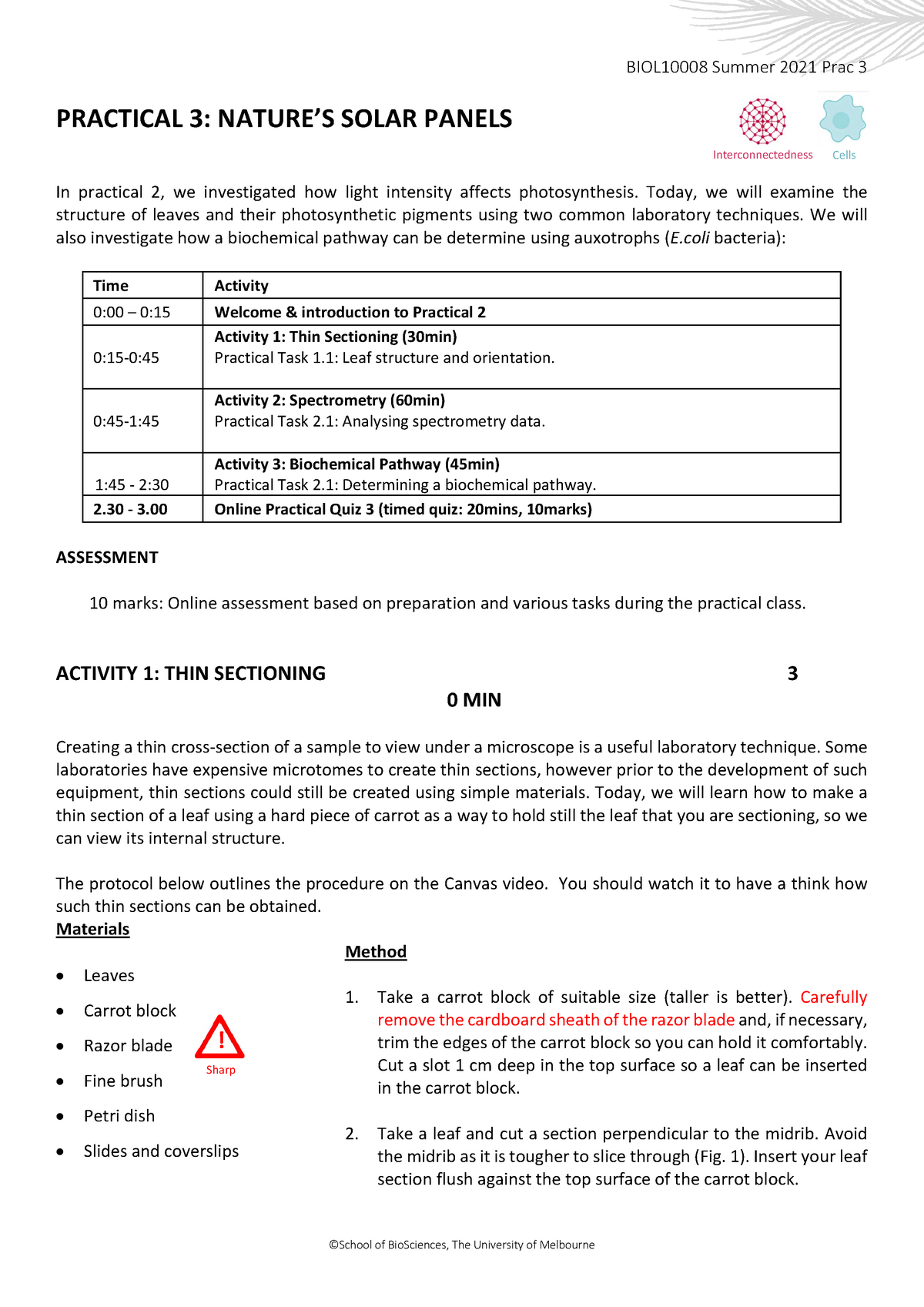 Biol10008 2021 Summer Prac 3 Notes Biol10008 Summer 2021 Prac 3 Pra