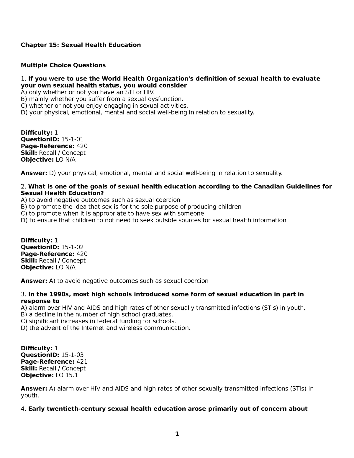 Chapter 15 Sexual Health Education Chapter 15 Sexual Health