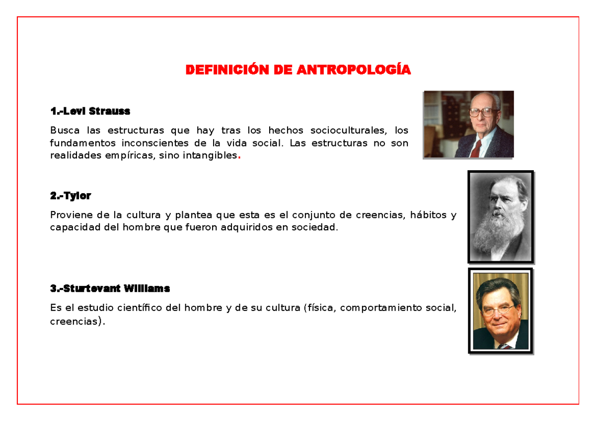 Definición De Antropología DefiniciÓn De AntropologÍa 1 Levi