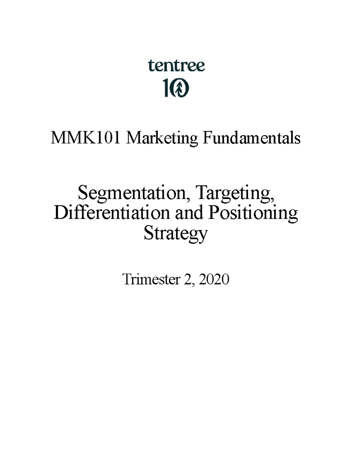 Mmk101 Assessment 2 Marketing Mmk101 Marketing Fundamentals