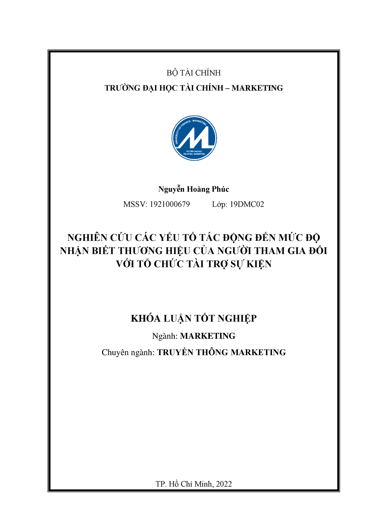 Nguyễn Hoàng Phúc 0679 Factors Influencing Consumer Intentions To