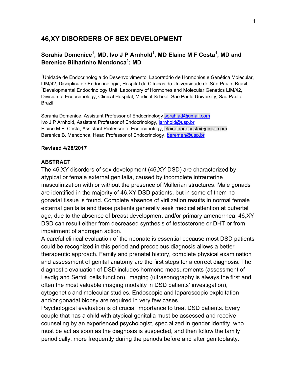 46xy Disorders Of Sex Development 46xy Disorders Of Sex Development