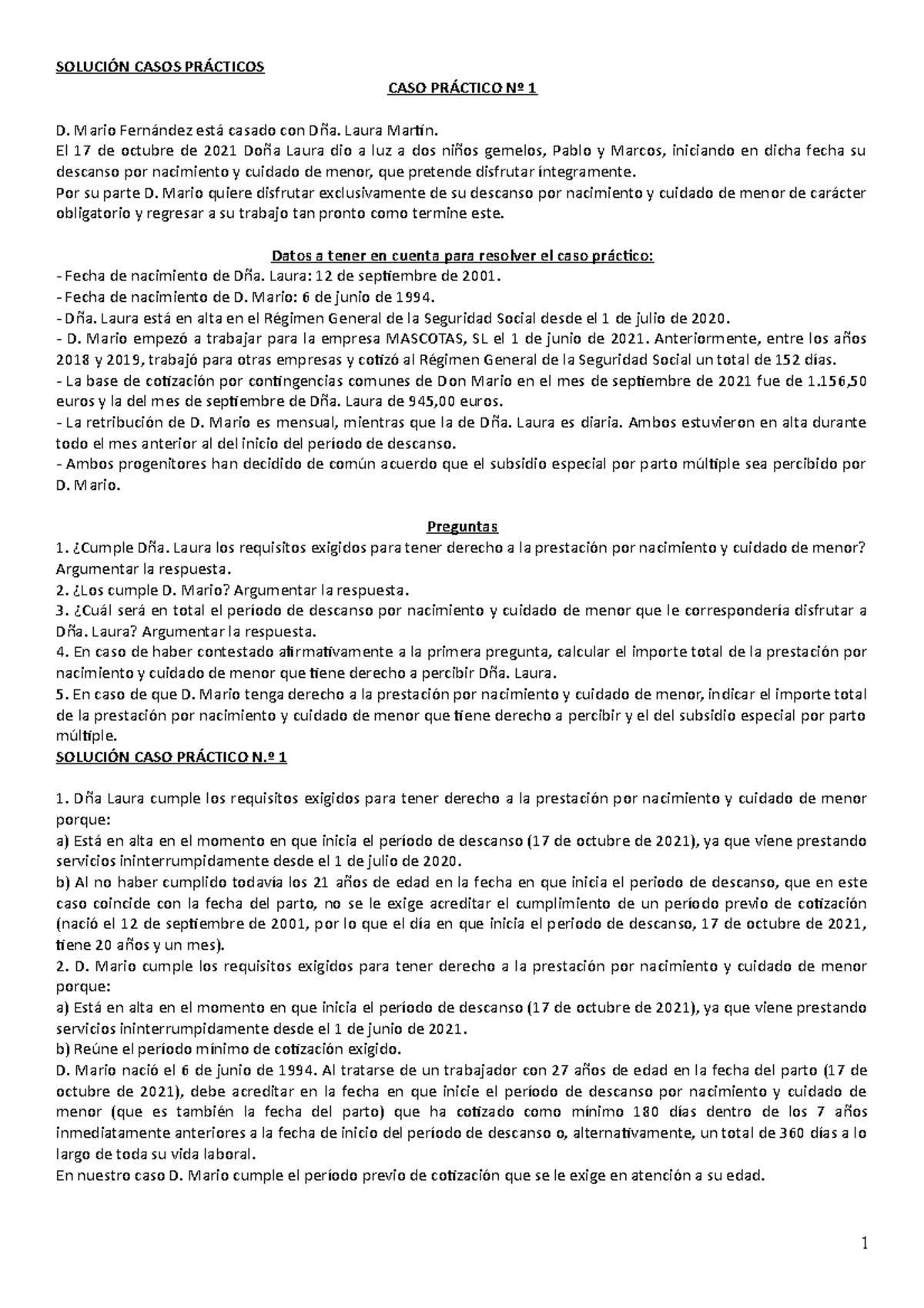 Solución Casos Prácticos 1 2 Y 3 2021 SoluciÓn Casos PrÁcticos Caso