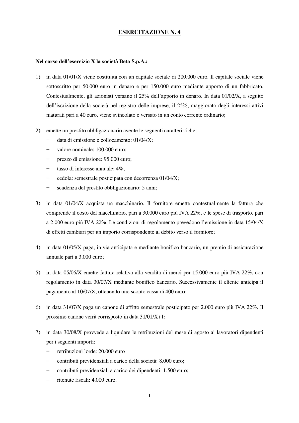 Esercitazione 4 1 Esercitazione N 4 Nel Corso Dellesercizio X La