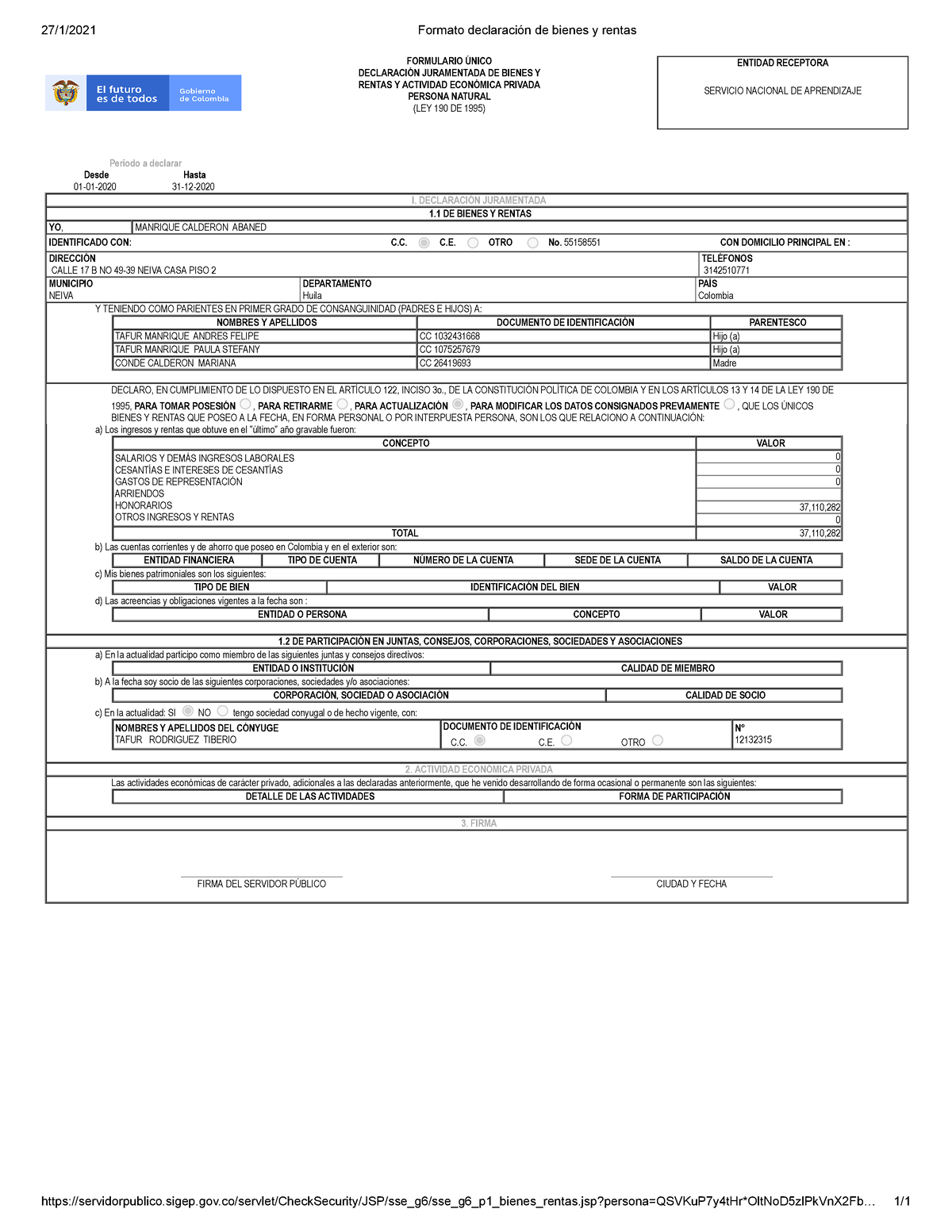 Formato De Recepcion De Bienes Y Mercancias