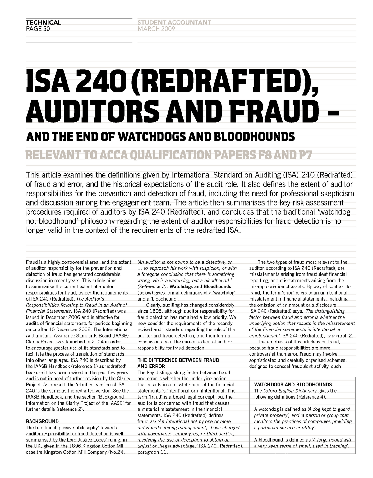 Acca Articles Audit And Assurance Sa March 09 Jones Technical Page 50