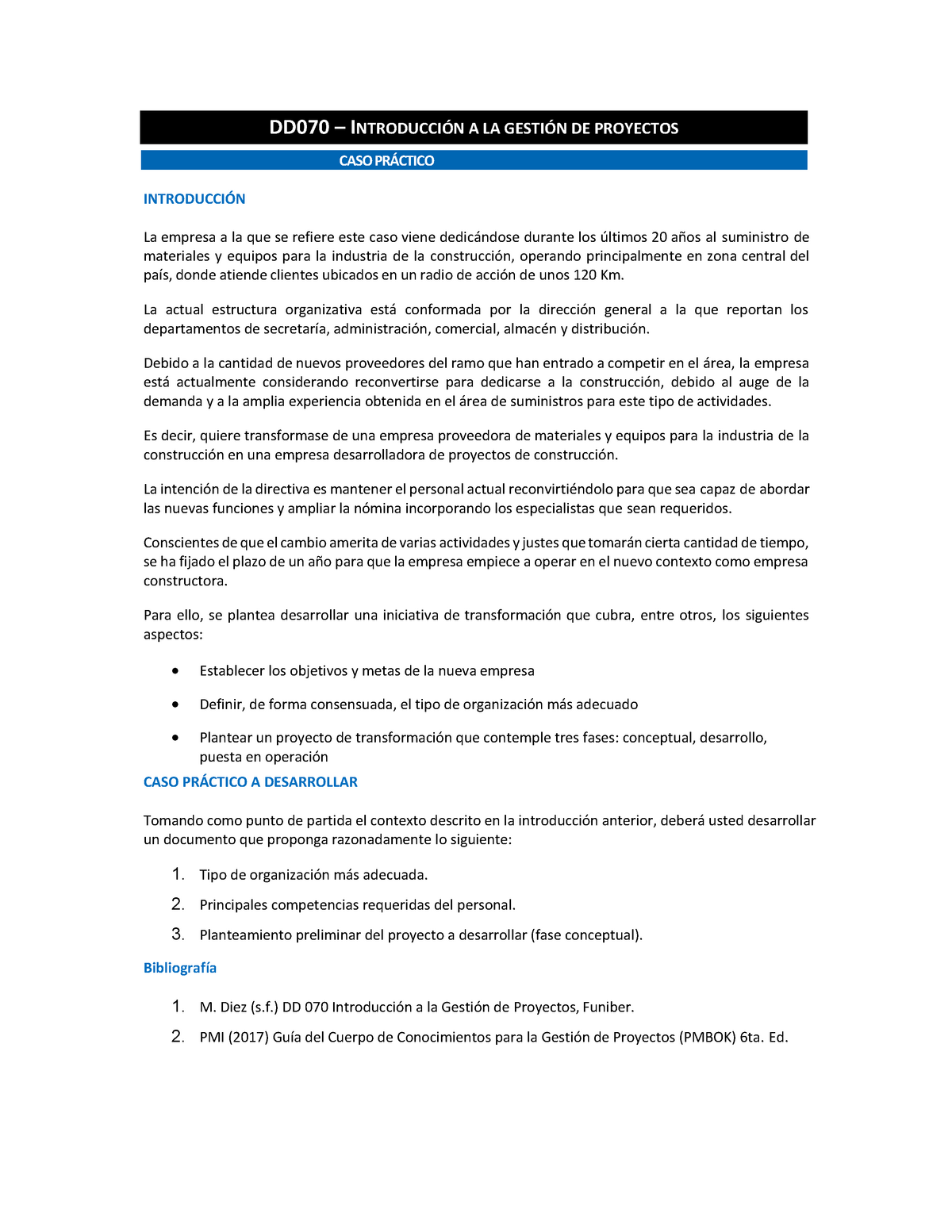 Caso Practico Dd070 Caso Practico Introduccion A La Gestion De Hot