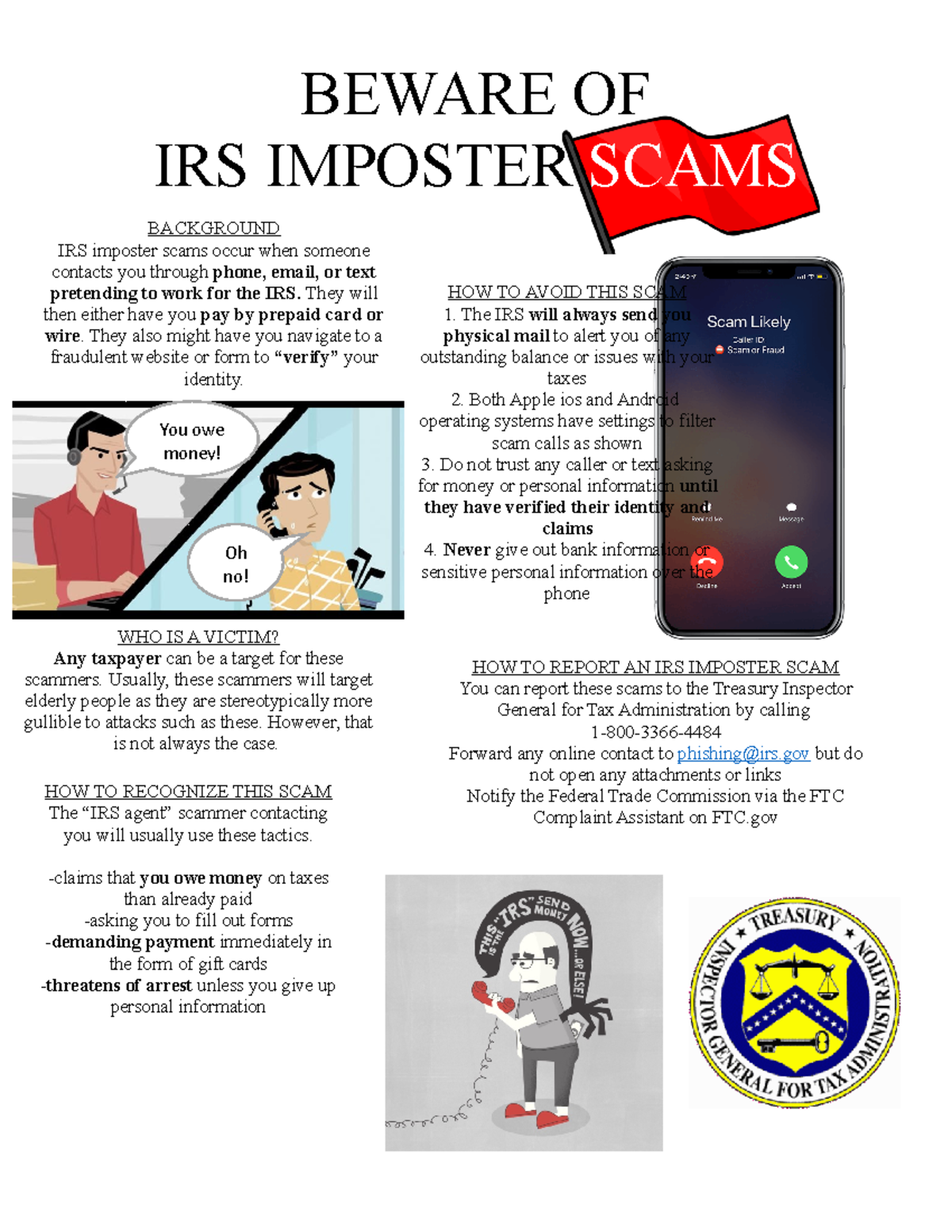 Irs Imposter Scams Completed Assignment Beware Of Irs Imposter