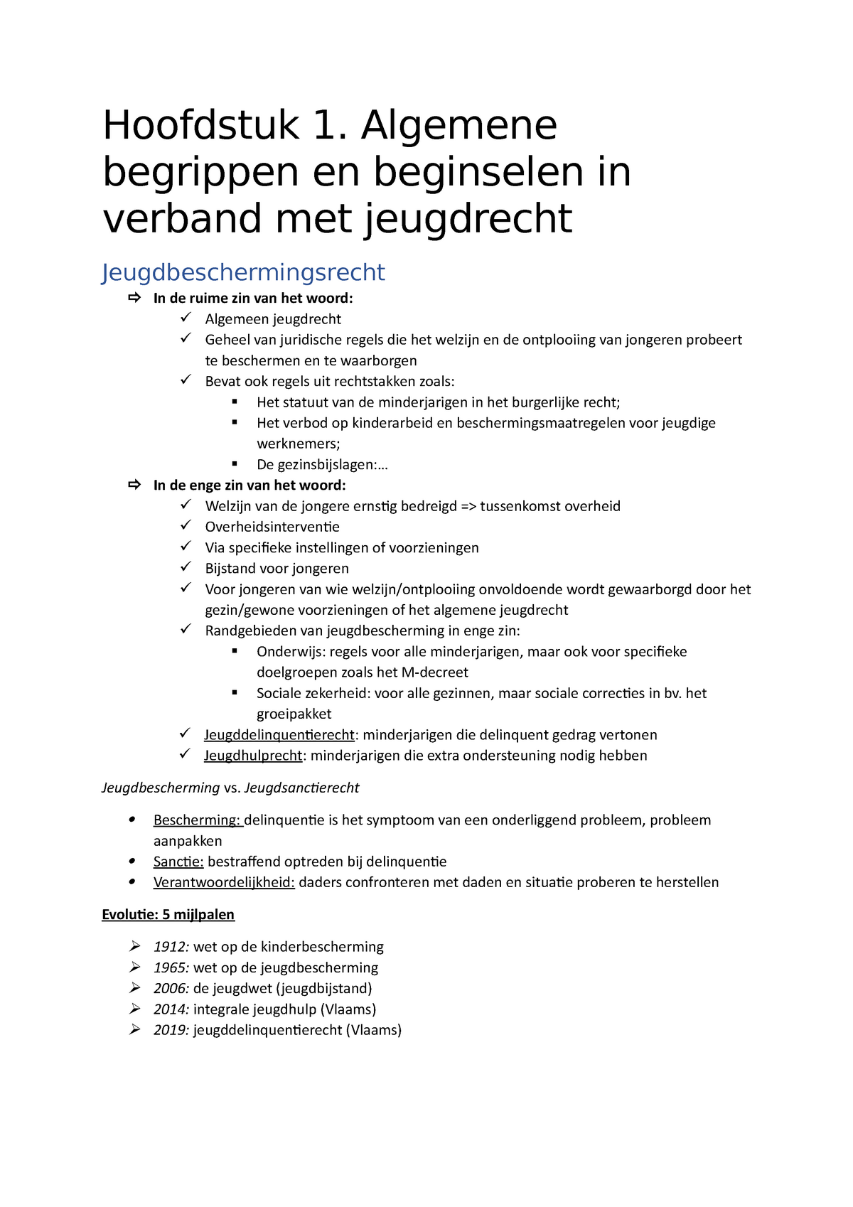 Hoofdstuk 1 Jeugdrecht En Jeugdcriminologie Hoofdstuk 1 Algemene