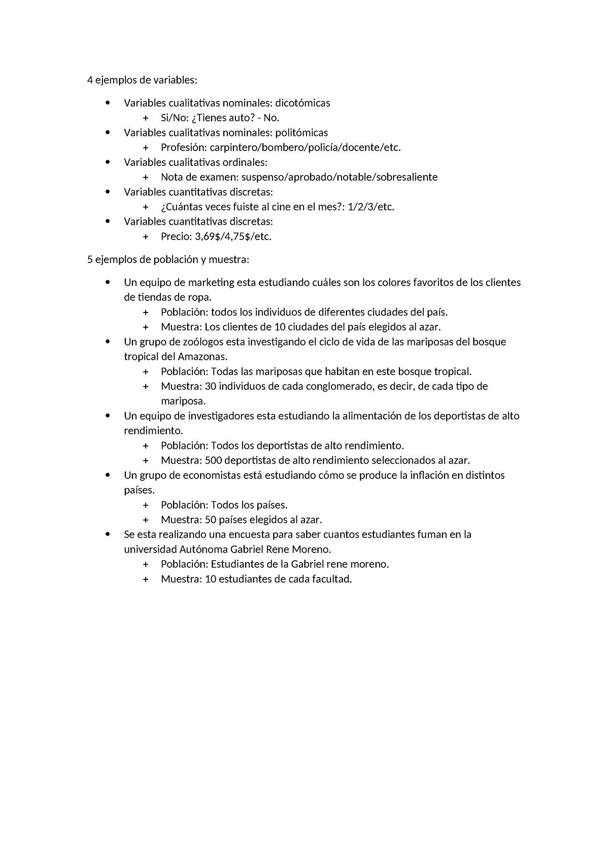 4 Ejemplos De Variables 4 Ejemplos De Variables Variables