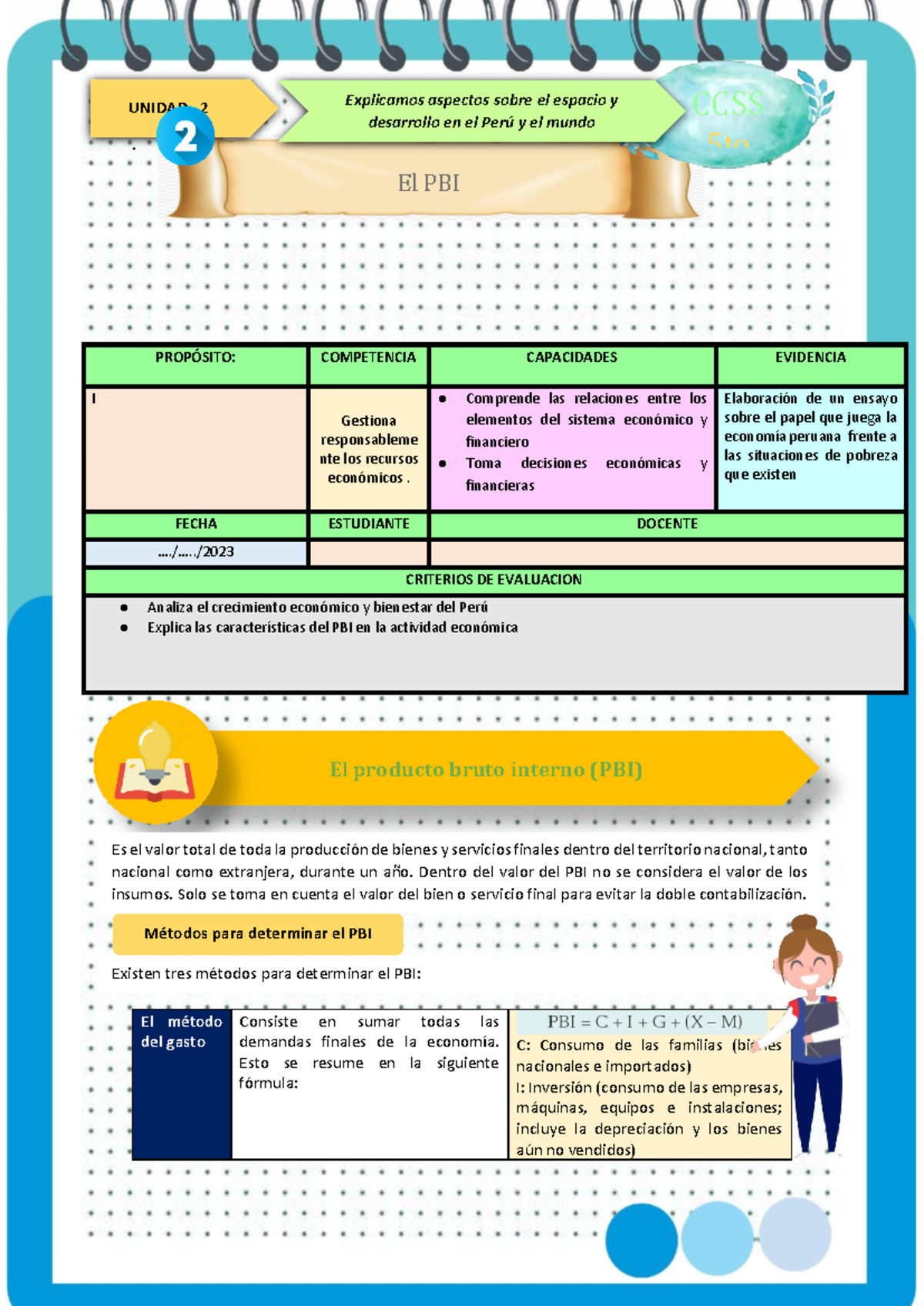 Ficha De Actividad Ccss 5° Semana 4 Ccss 5to El Pbi Desarrollo En El