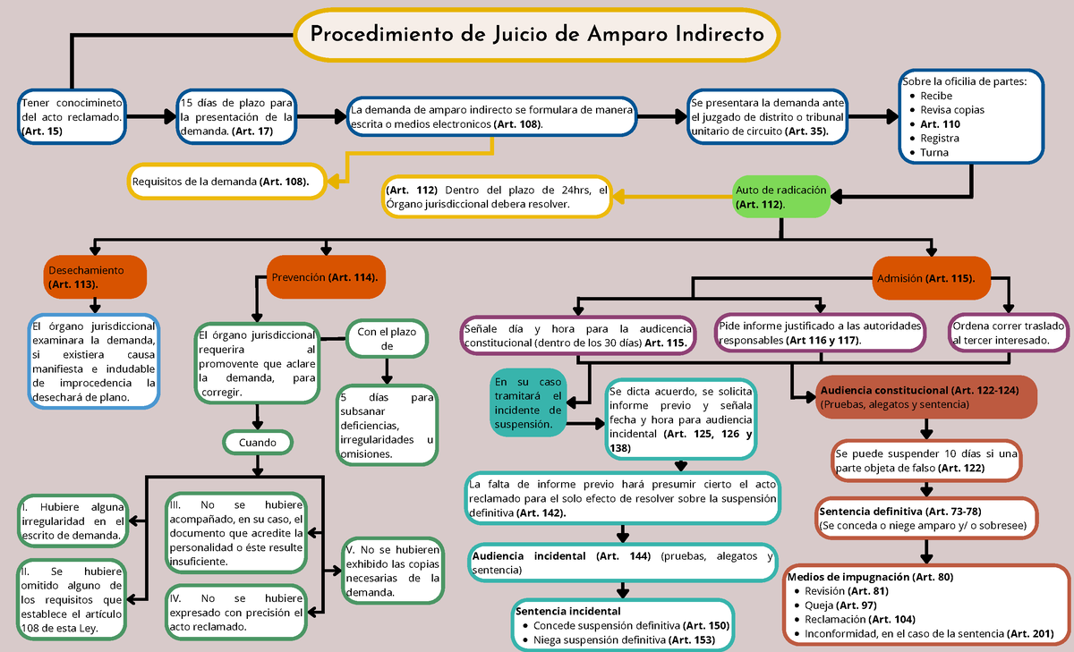 Diagrama De Juicio De Amparo Indirecto Procedimiento De Juicio De