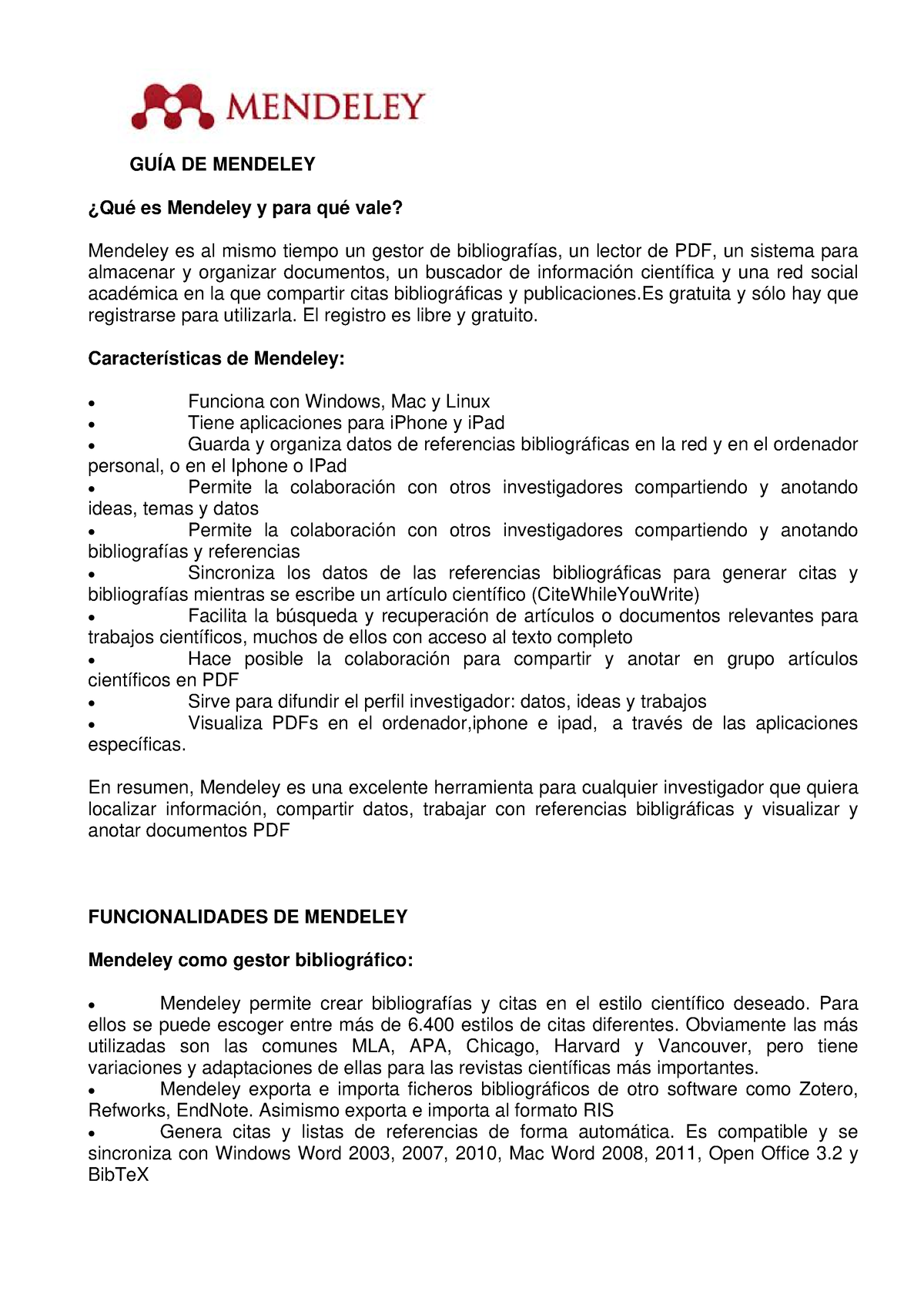 Mendeley Guia GuÍa De Mendeley ¿qué Es Mendeley Y Para Qué Vale