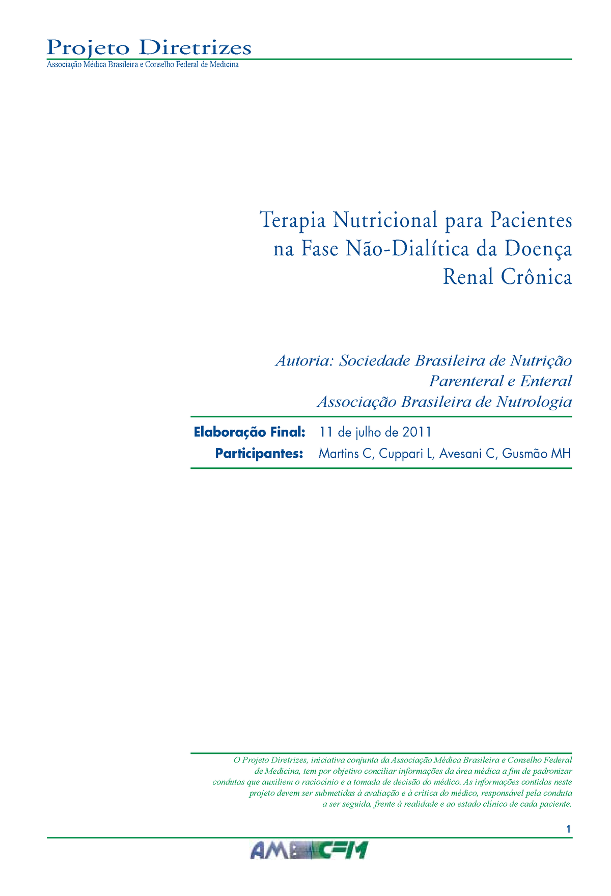 Drc Resumo 1 Associação Médica Brasileira E Conselho Federal De