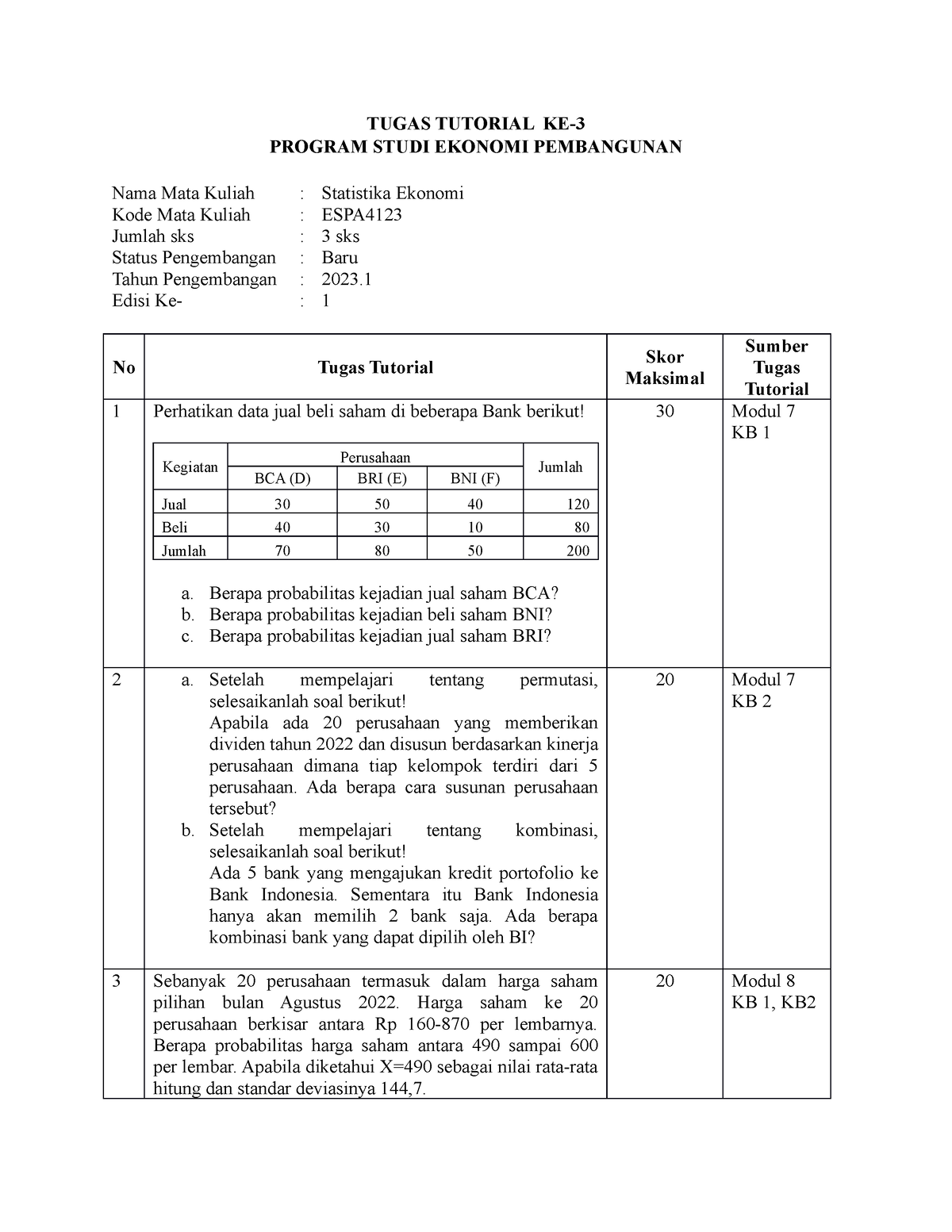 Tugas Tutorial Ke 3 Teori Akt 2022 Tugas Tutorial Ke Program Studi