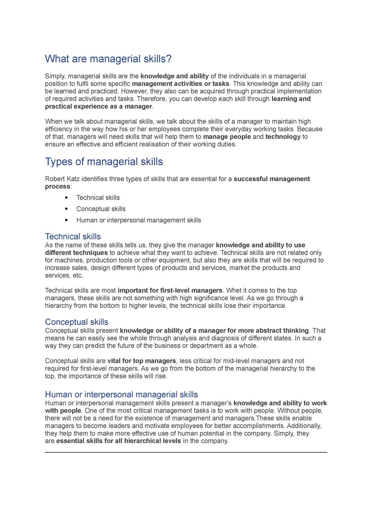 Module 5 Life Skills What Are Managerial Skills Simply Managerial