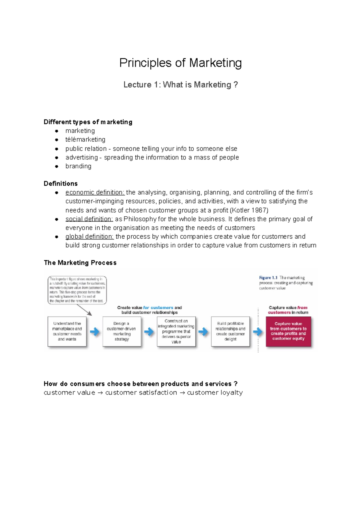 Lecture 1 What Is Marketing Principles Of Marketing Lecture 1 What